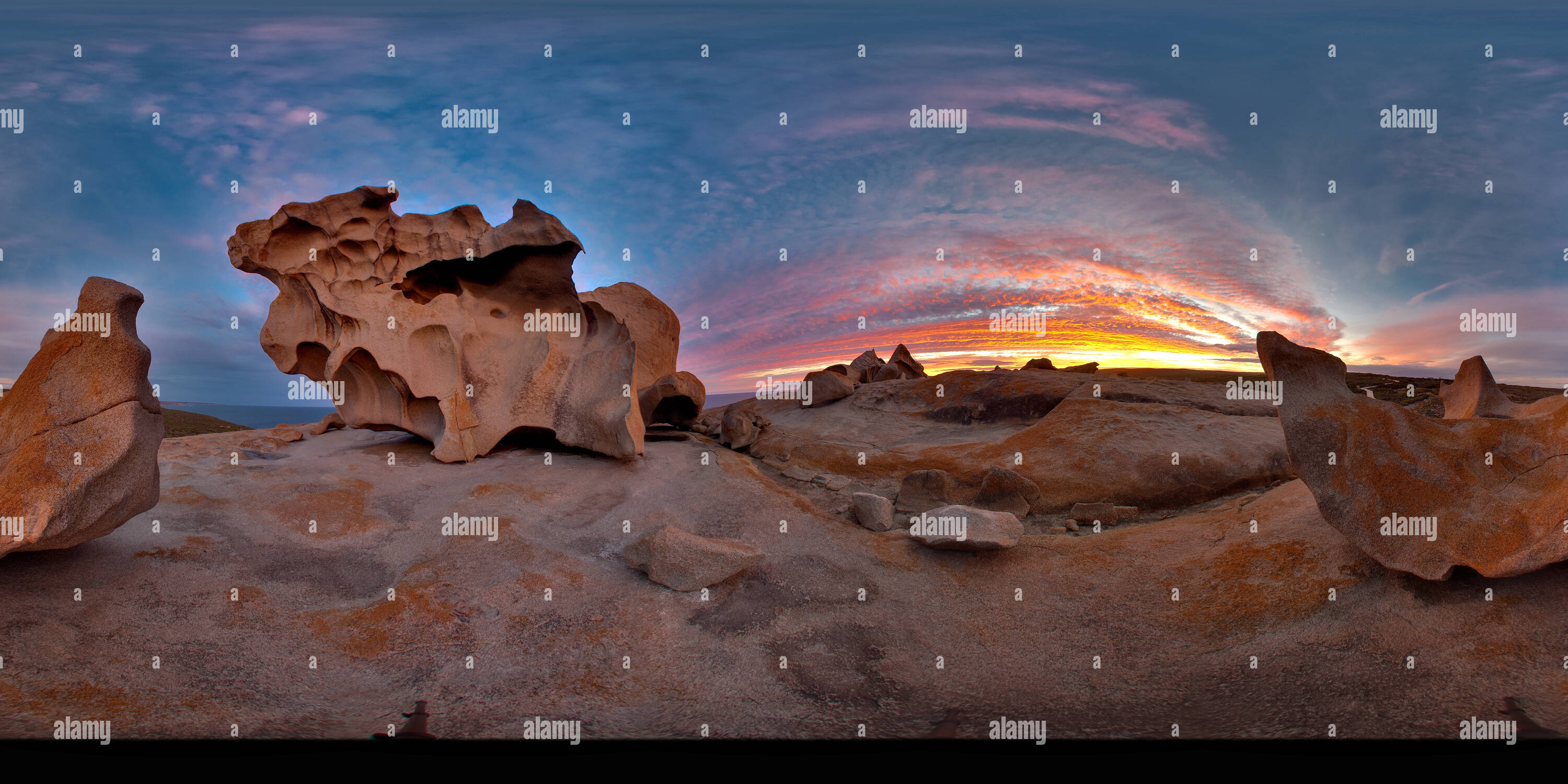 360° view of Sunset on the Remarkable Rocks - Alamy