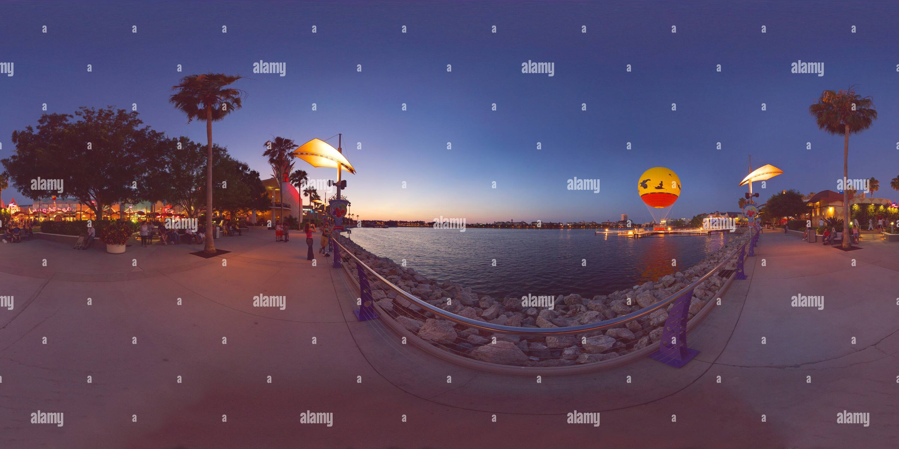 360° view of Sunset at Downtown Disney Marketplace - Alamy