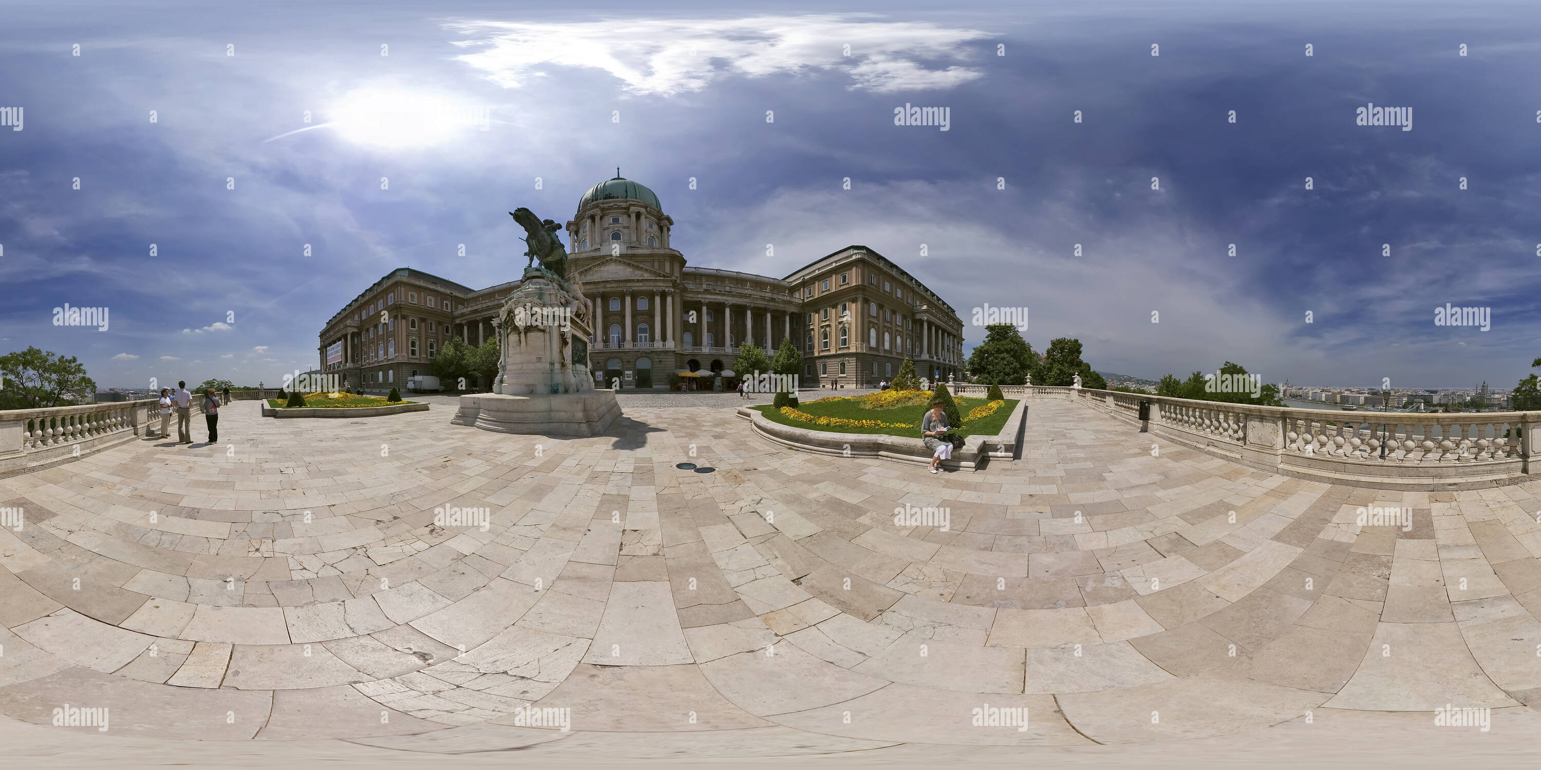 360° view of Buda castle quarter, Royal palace, Savoya sculpture - Alamy