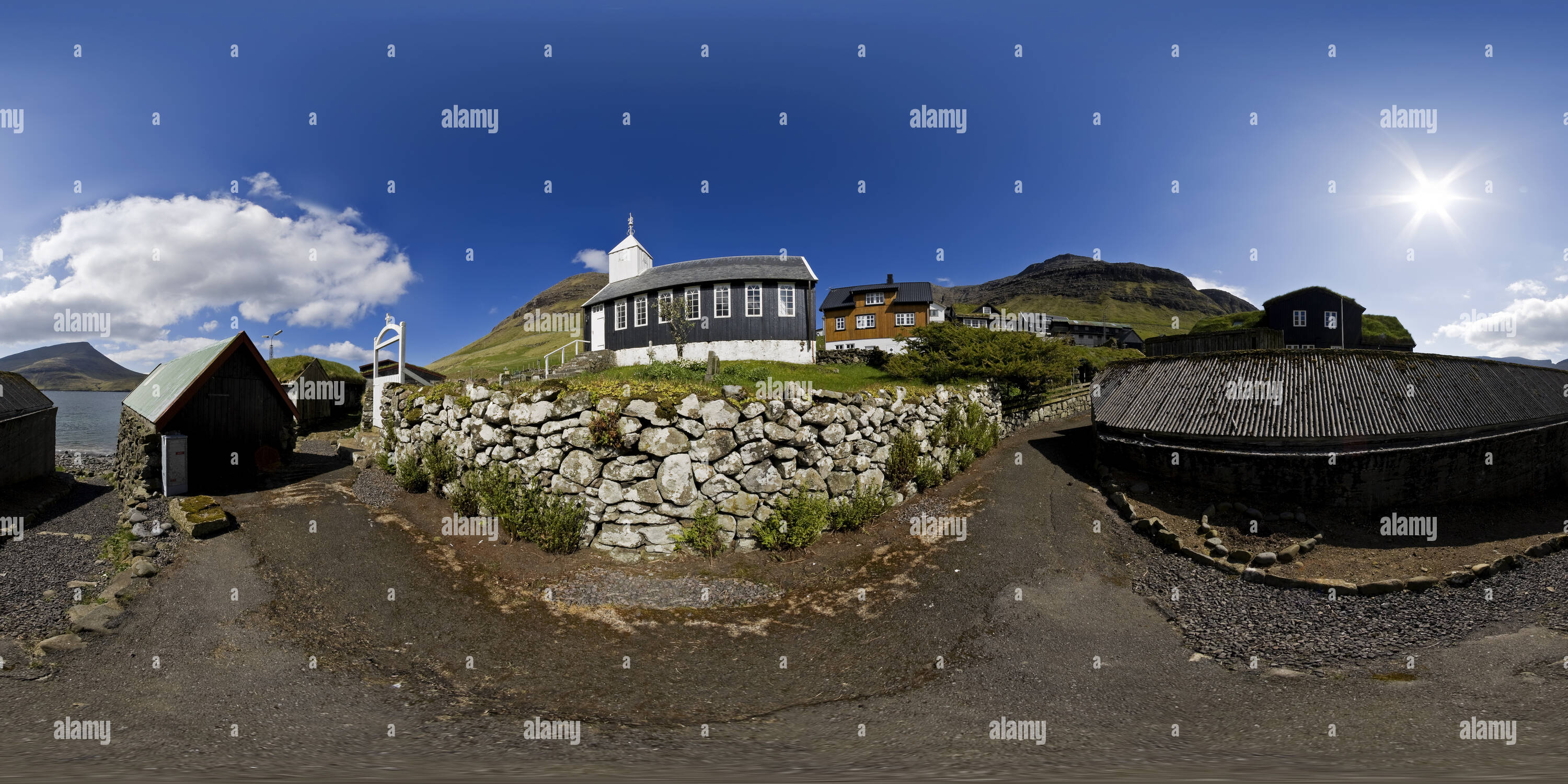 360° view of Bøur is a small village on Vagar Island - Alamy