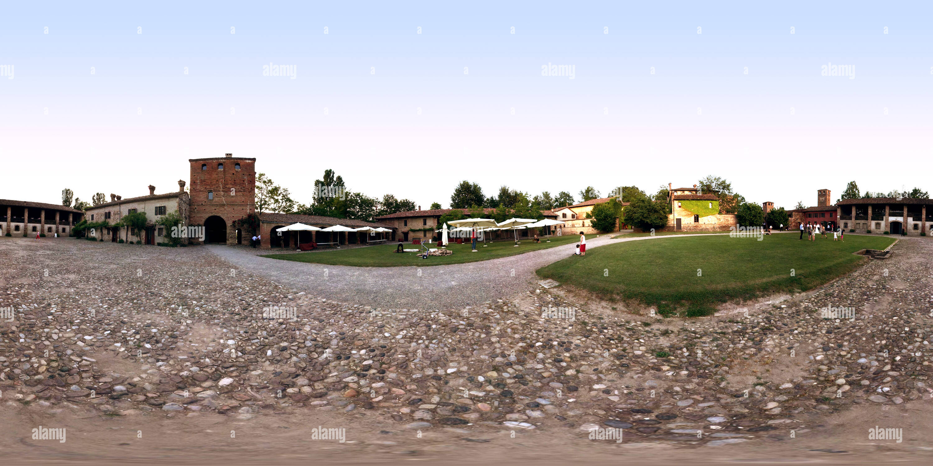 360° view of Castello di Paderna - corte - Alamy