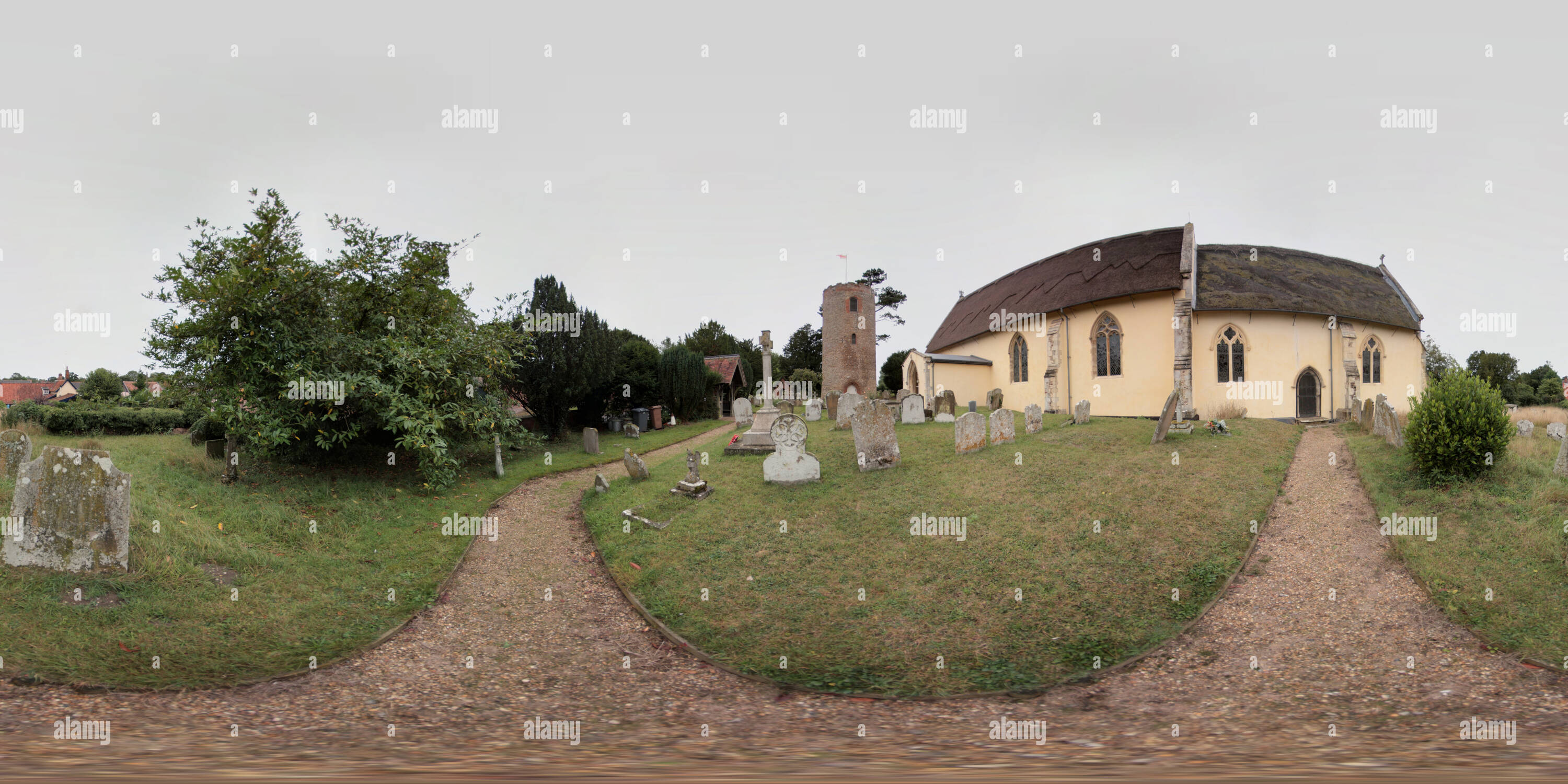 360° view of St Andrew's Church, Bramfield - Alamy