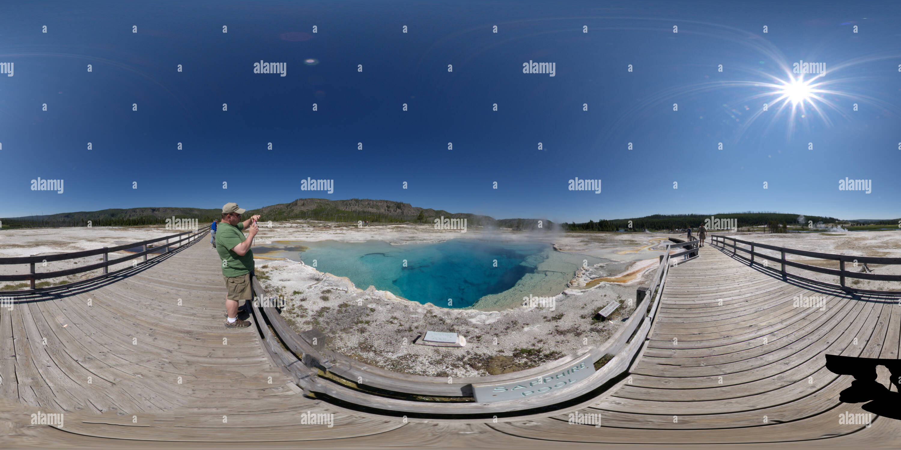360° view of Yellowstone Sapphire Pool - Alamy