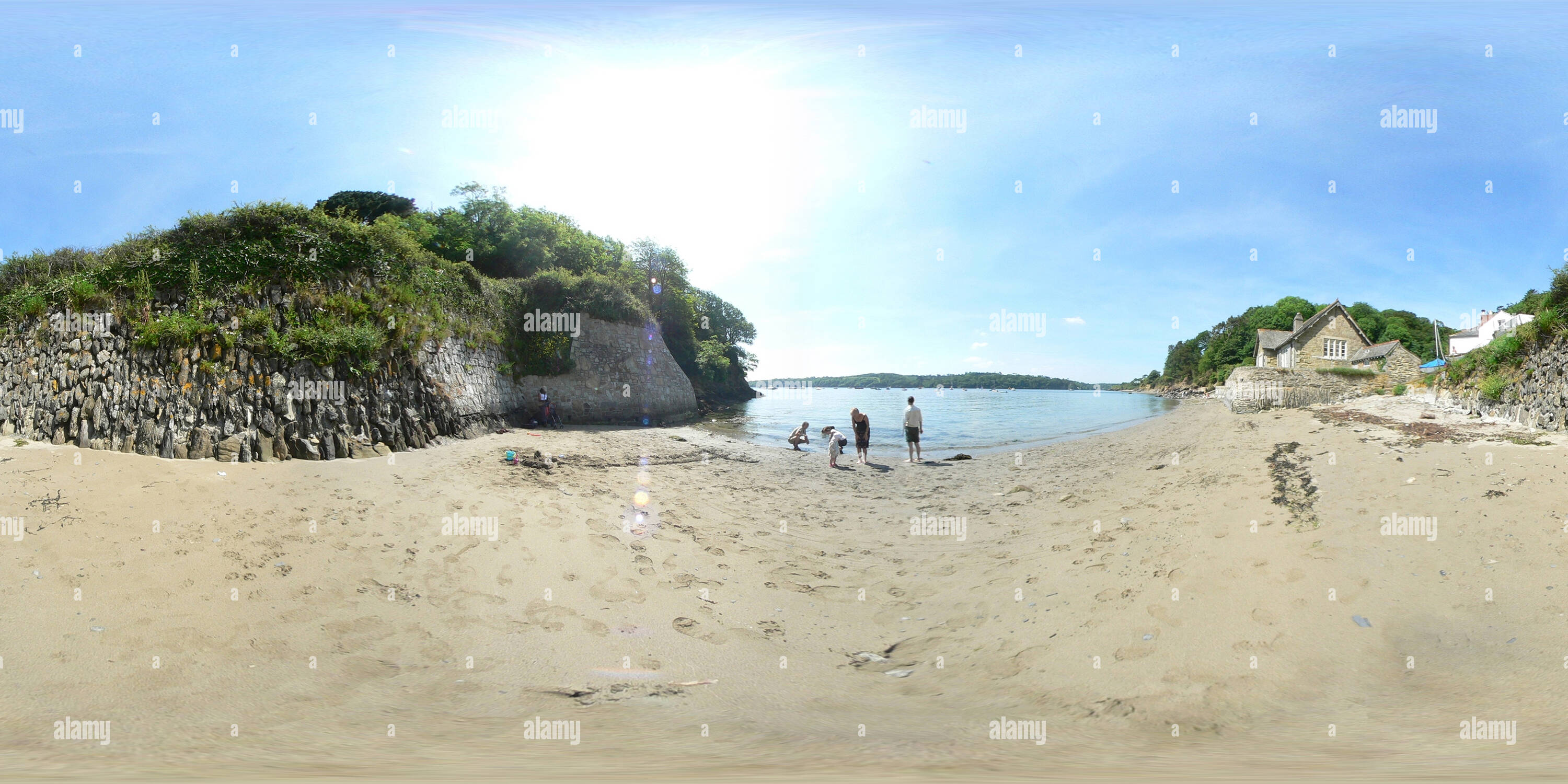 360° view of Sandy Beach - Cornwall, England - Alamy