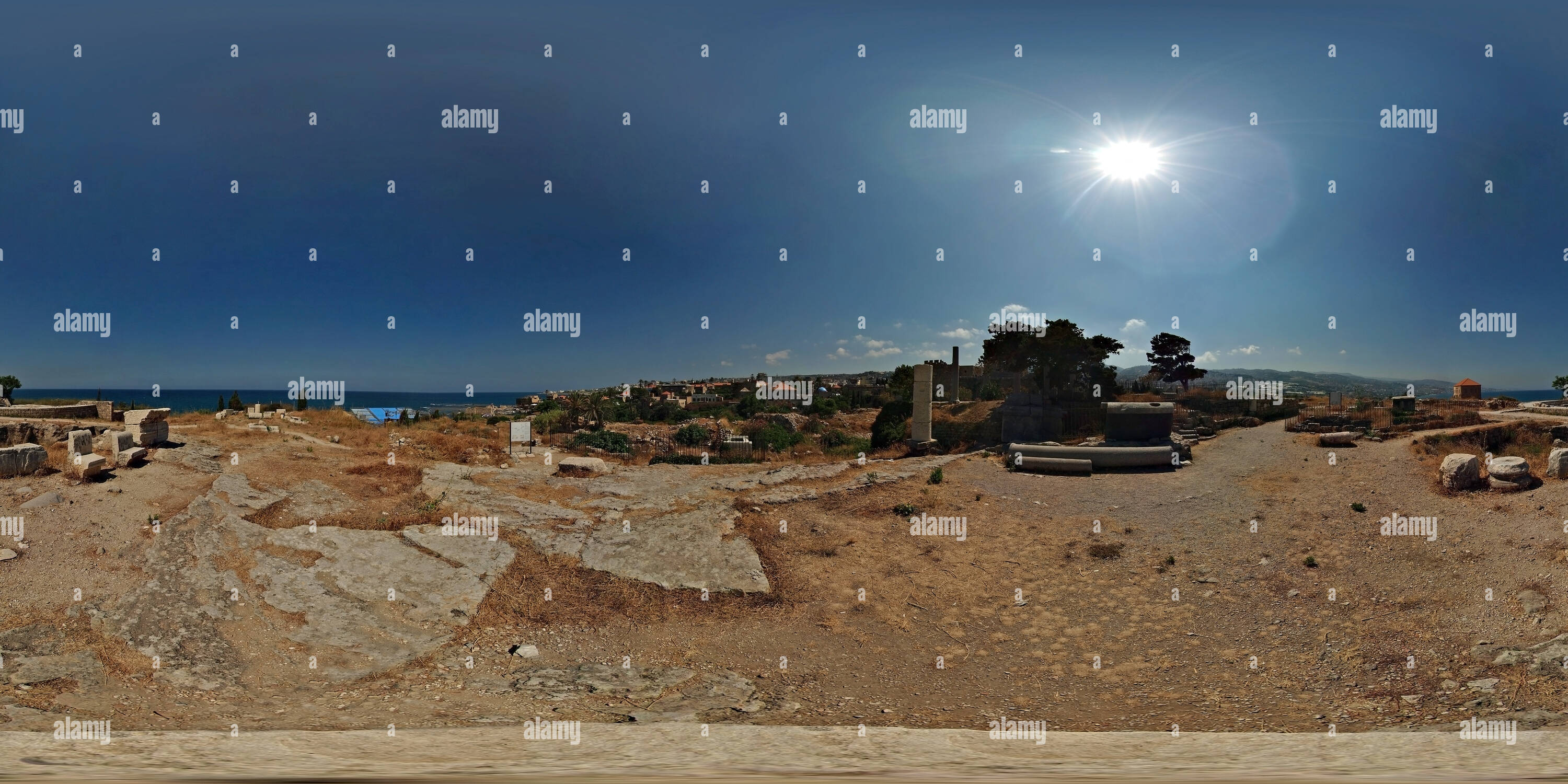360° view of Ruins and excavations of the 8000 year old city of Byblos ...