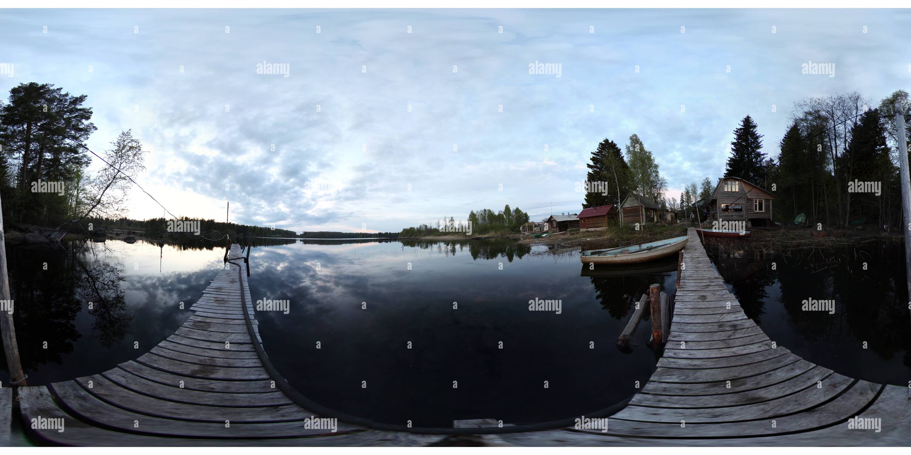 360° view of Building a pier for boats - Alamy