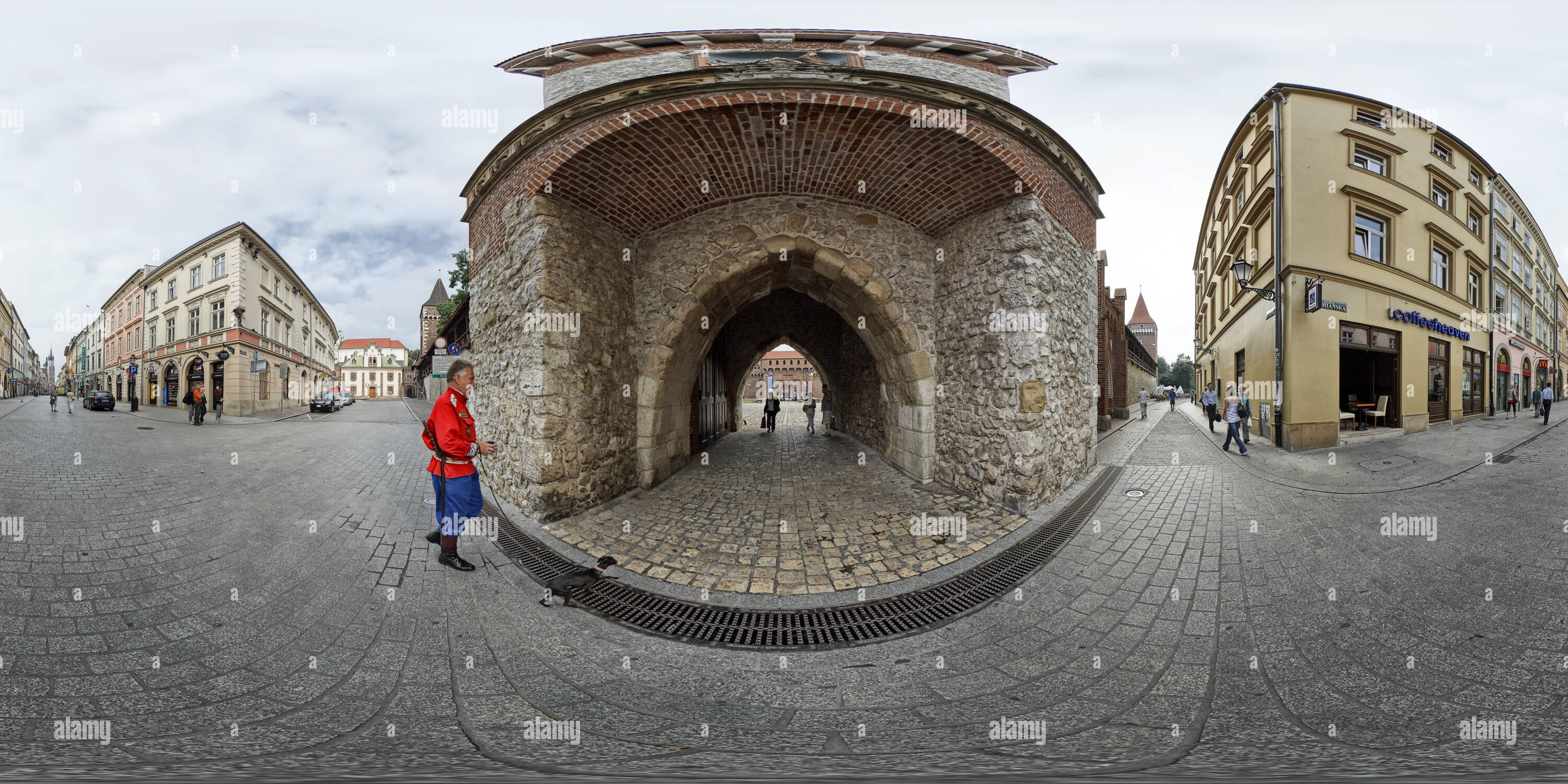 360° view of Brama Florianska Krakow Eq - Alamy