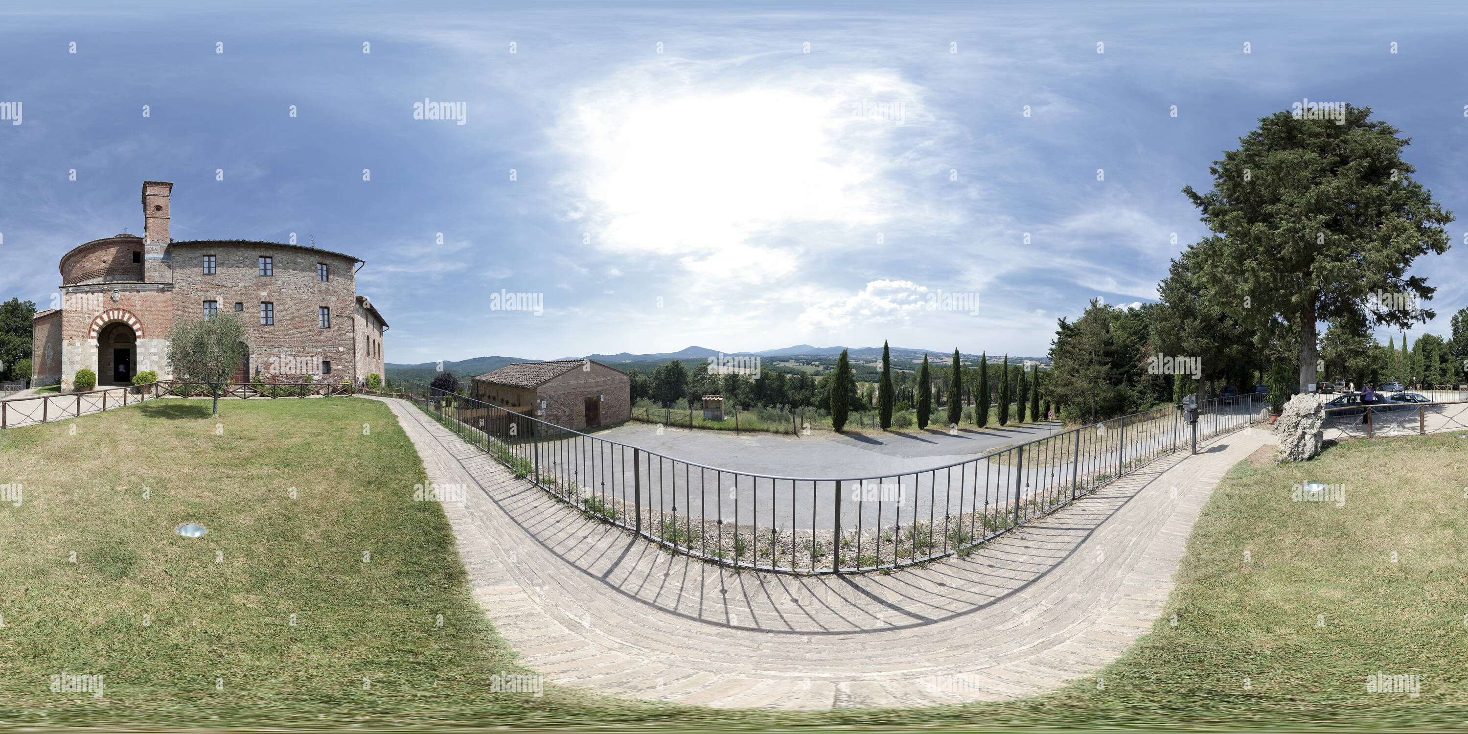 360° view of San Galgano - Eremo di Montesiepi - external view - Alamy