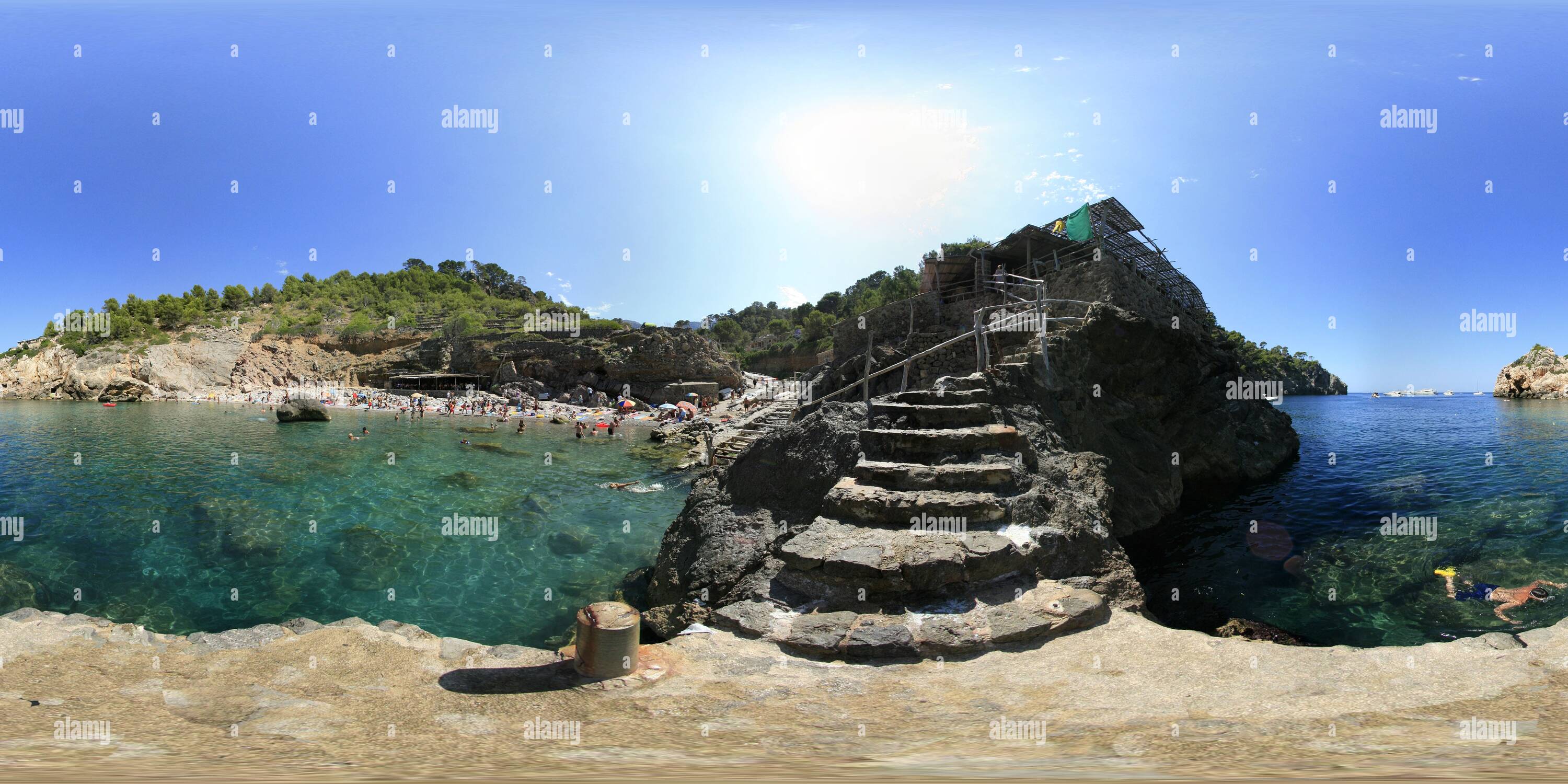 360° view of cala Deia Beach between soller and valldemossa - Alamy