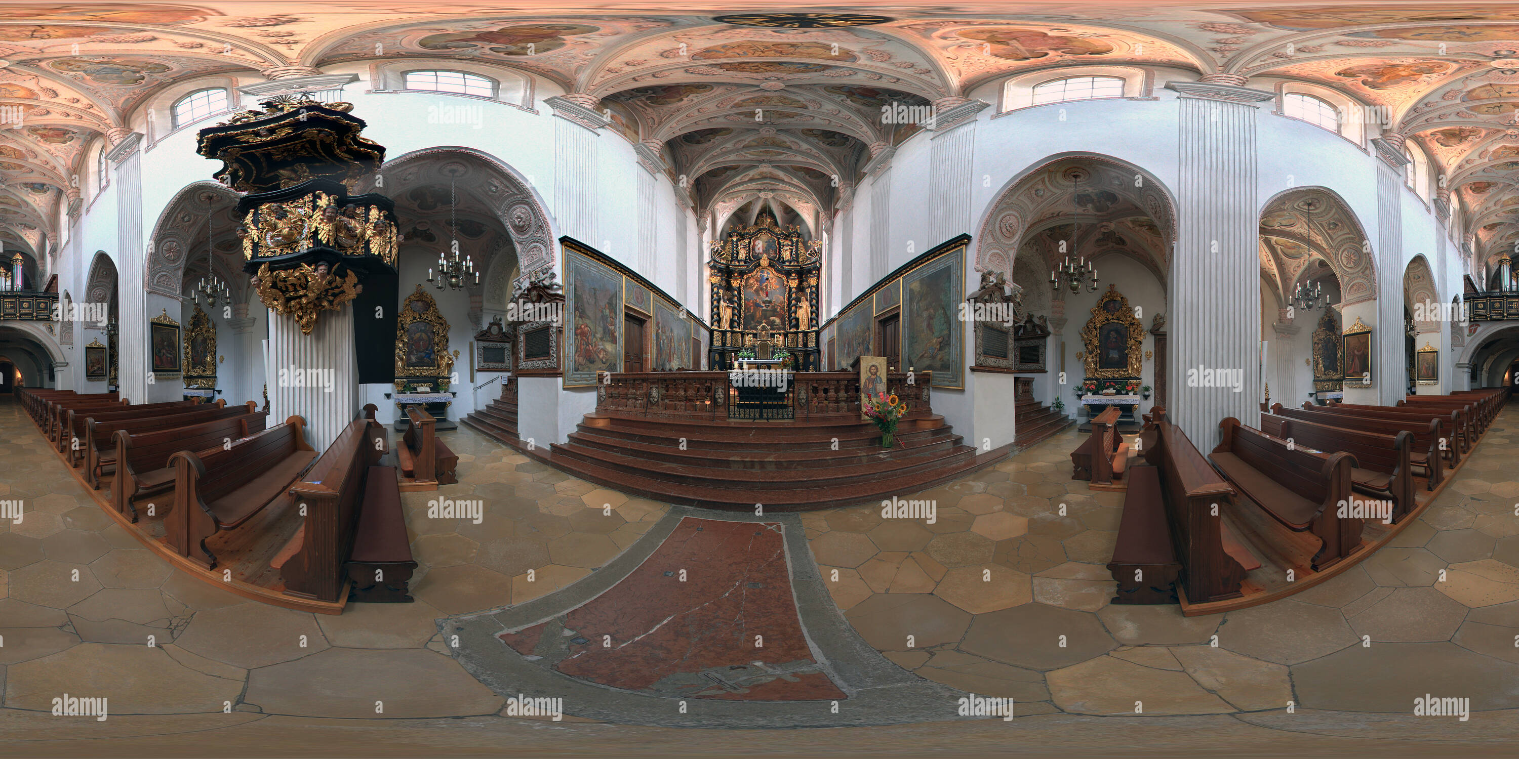 360° view of Inside the church of Seitenstetten Abbey - Alamy