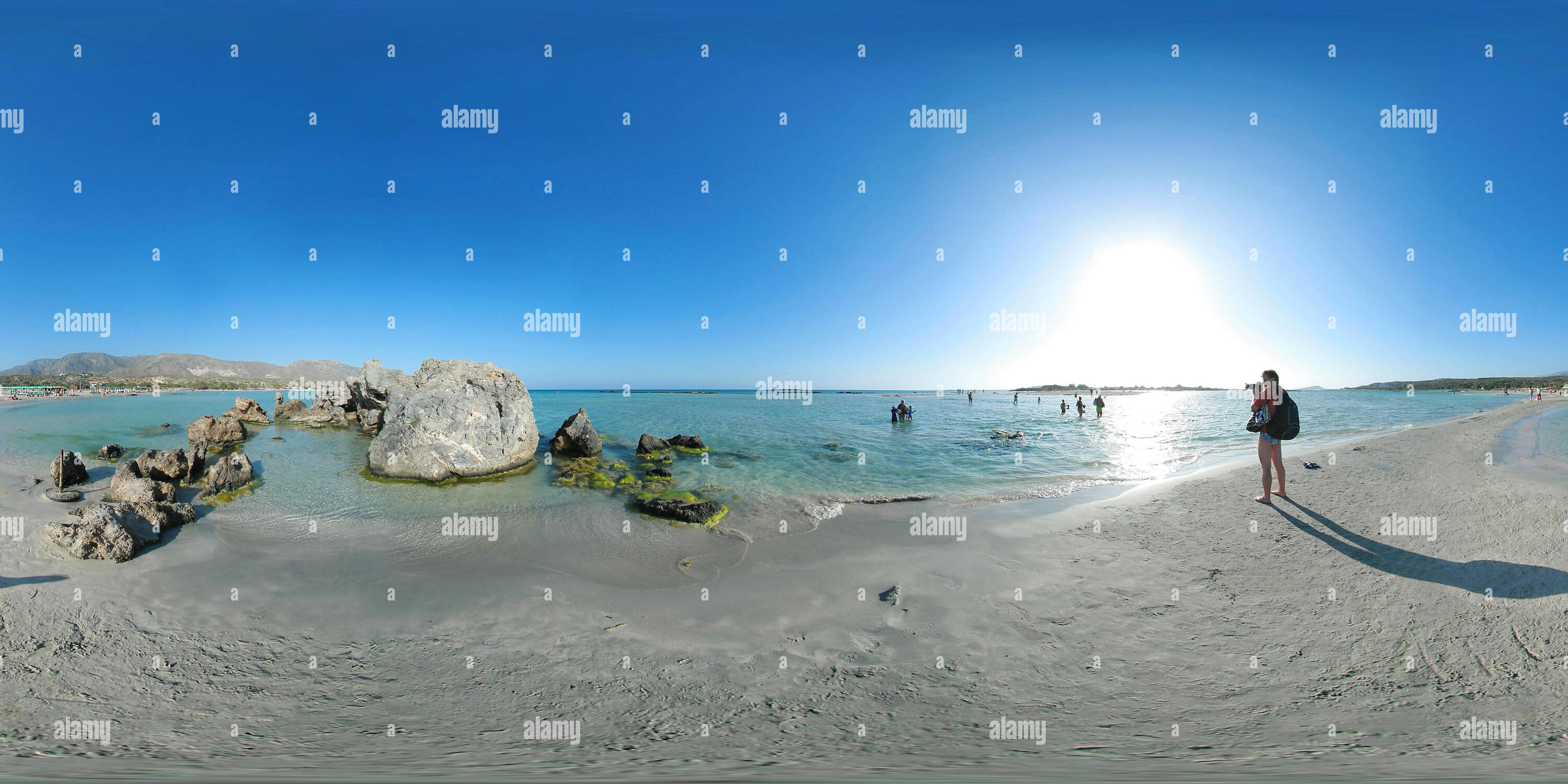 360° view of Elafonisos Beach in Chania, Greece - Alamy