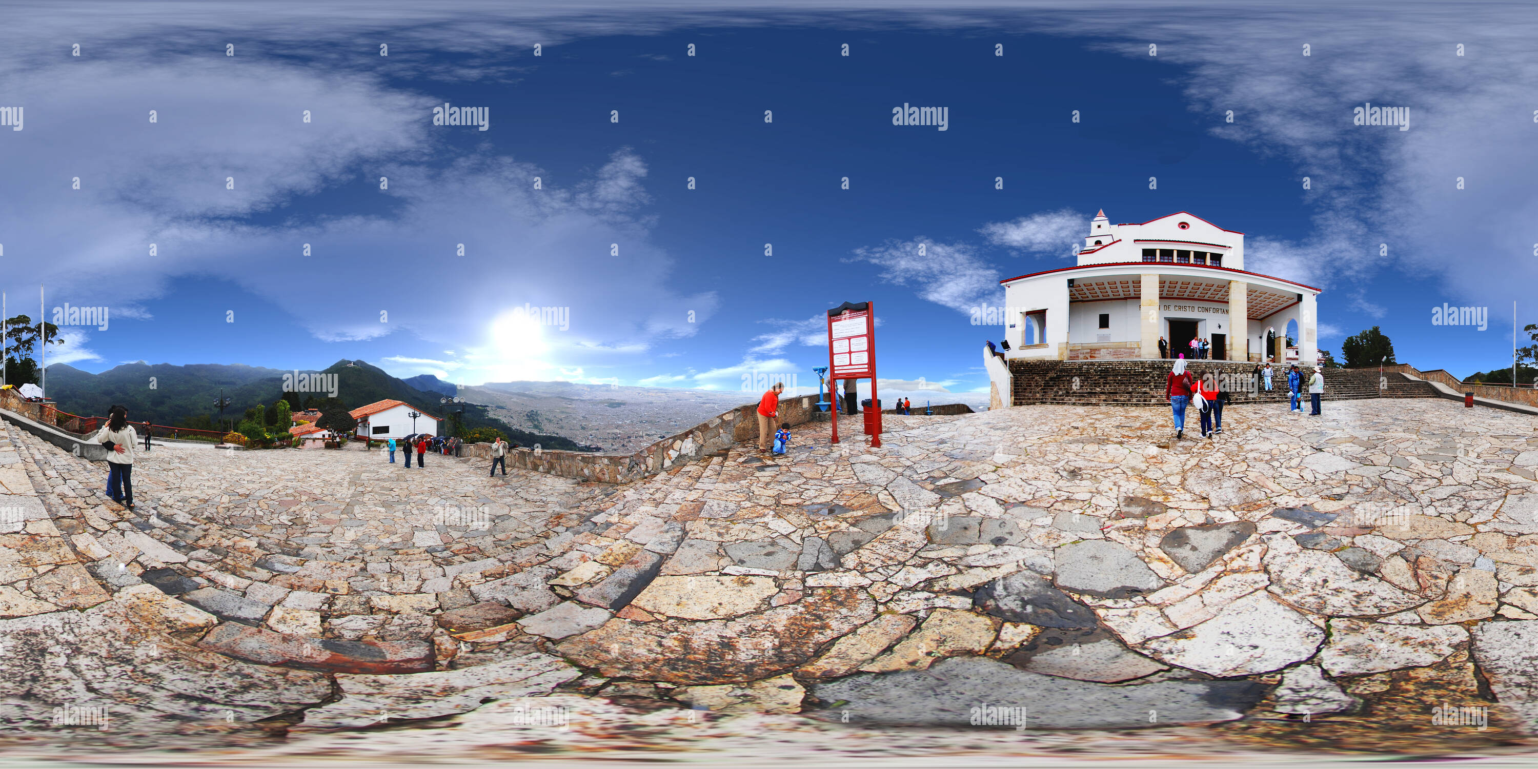 360° view of Cerro de Monserrate Santuario de los Colombianos en Bogota ...