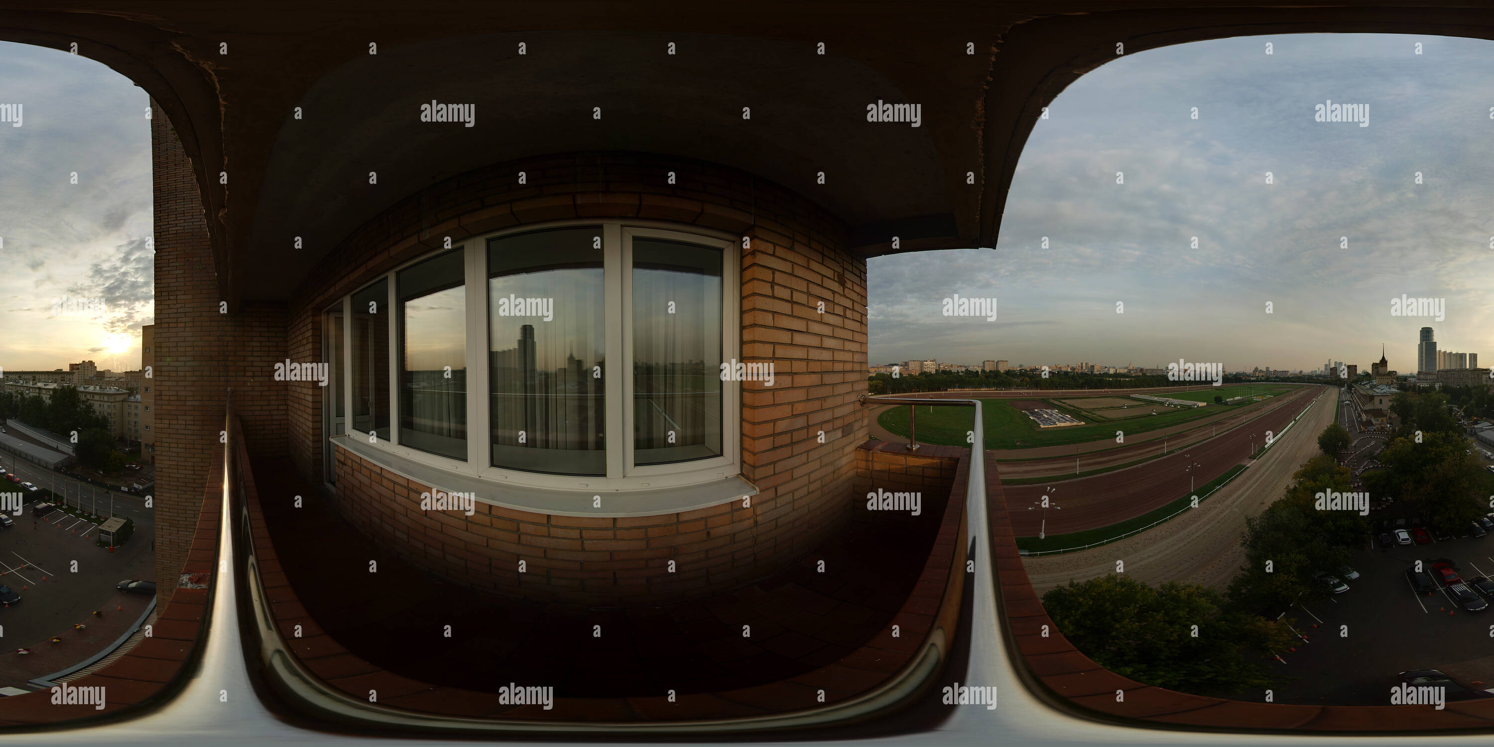 360° view of Moscow, Hippodrome, view from the 9th floor of Hotel Bega ...