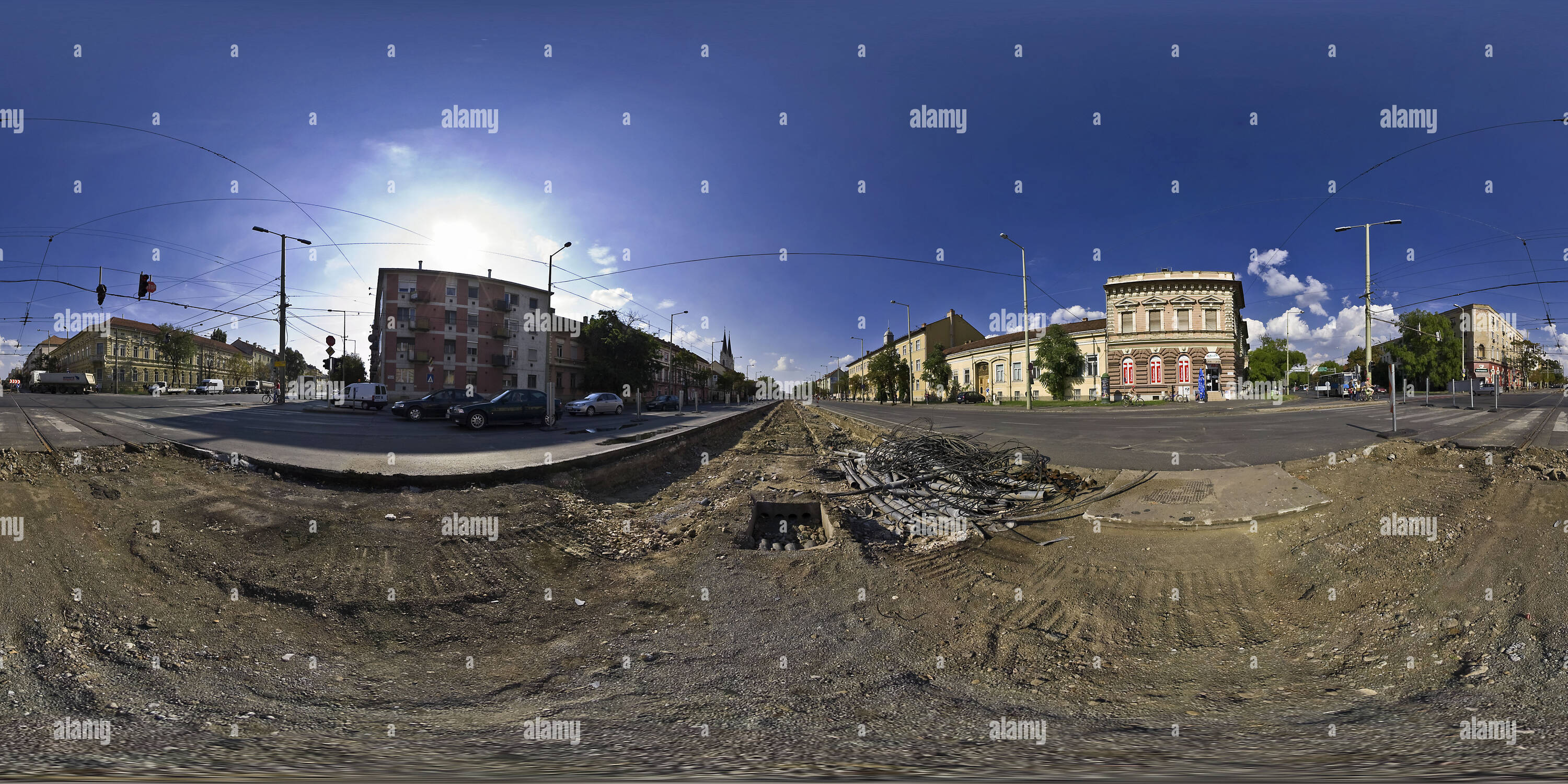 360° view of Tram traffic project building operations - Grand boulevard ...