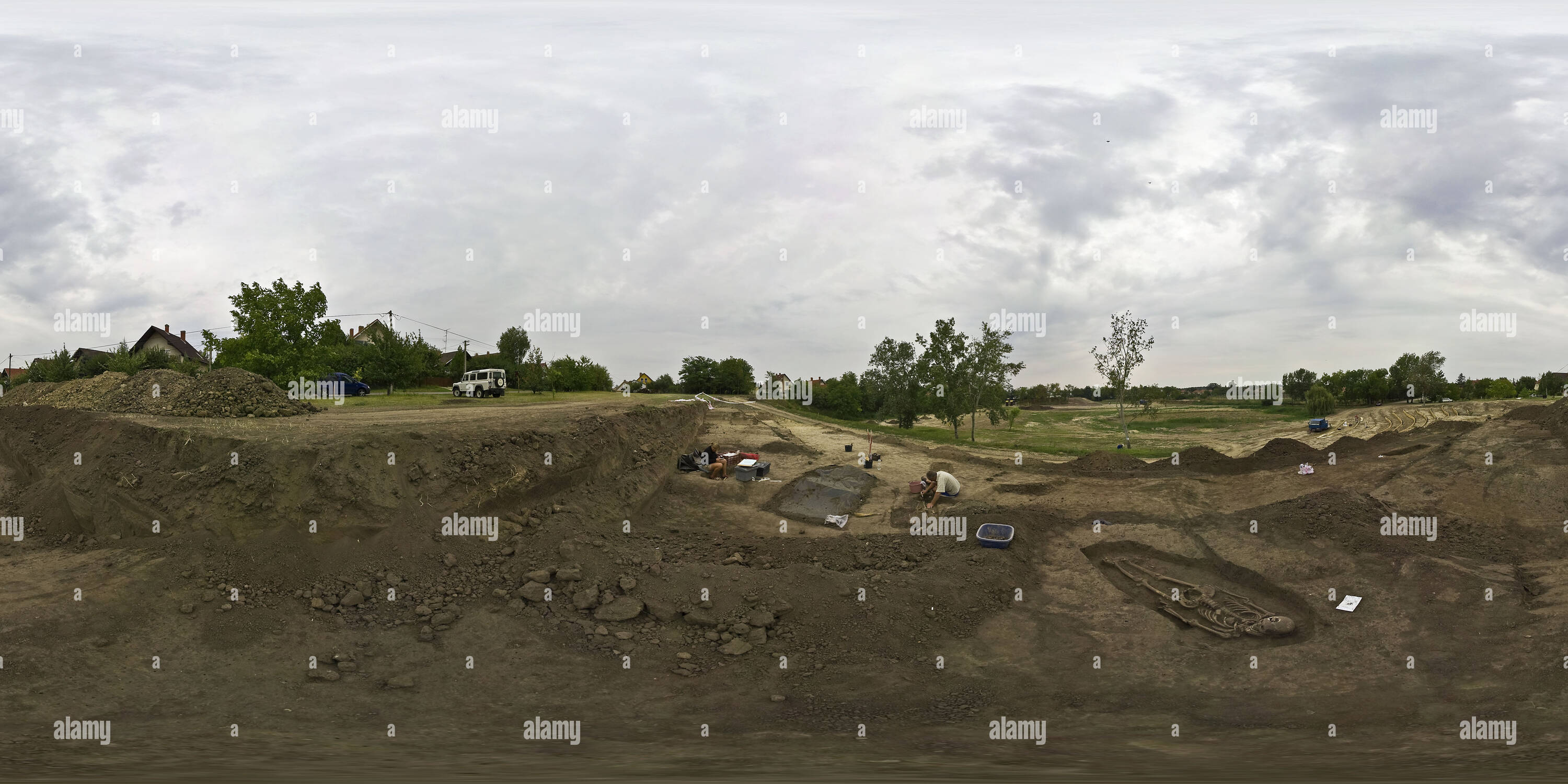 360° view of Avar age graves 3 - Alamy