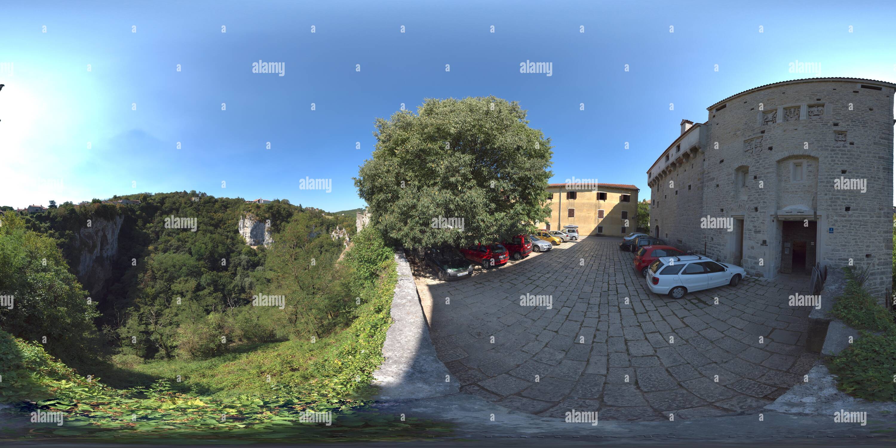 360° view of Abyss and castle of Pazin - Alamy