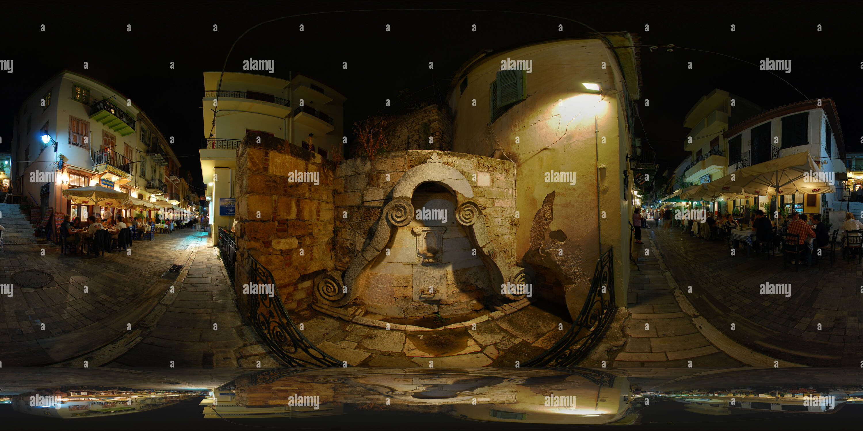 360° view of Ancient fountain in Nafplion - Alamy