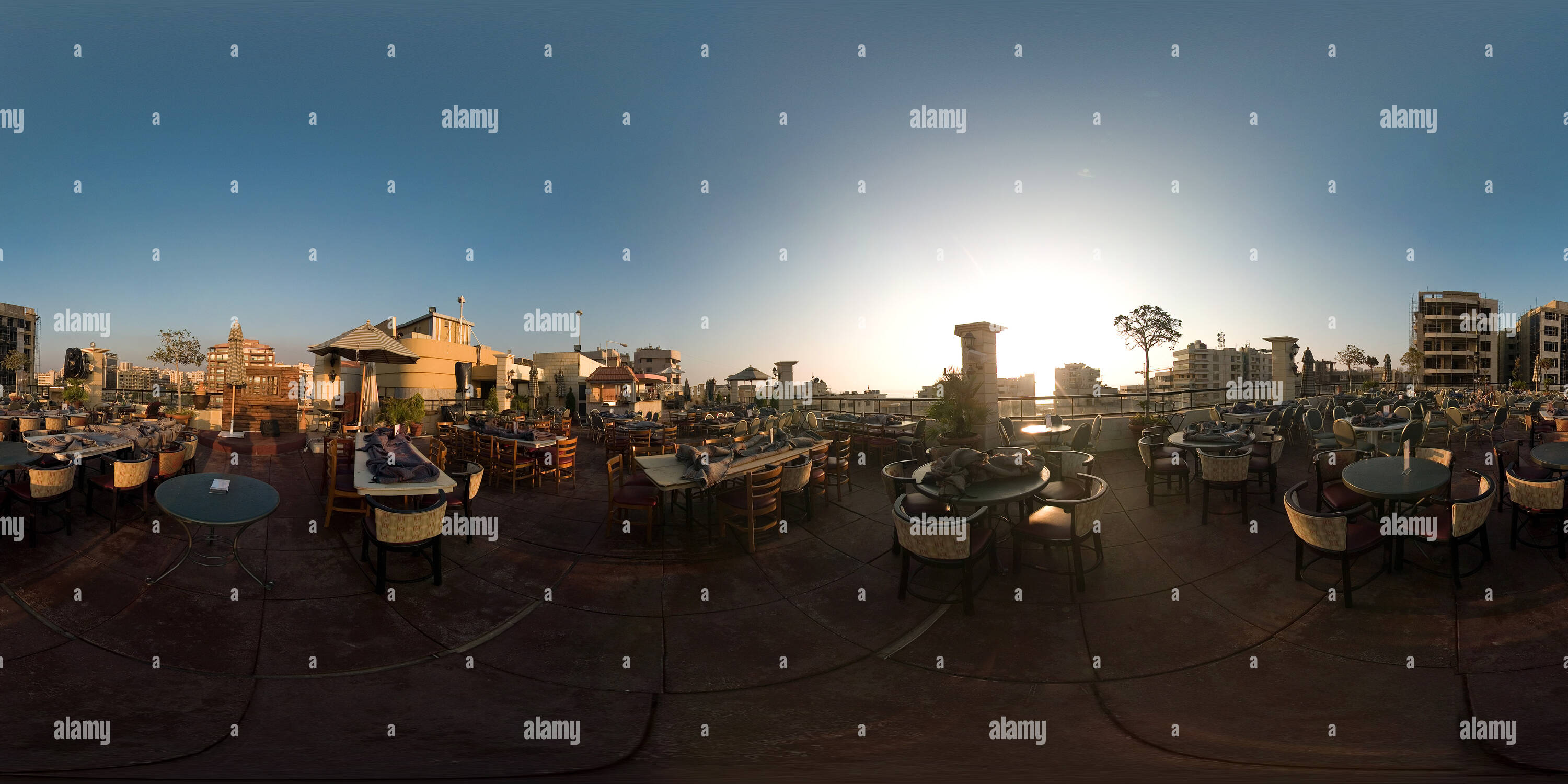 360° view of The roof restaurant of the Galleria Hotel in Beirut - Alamy