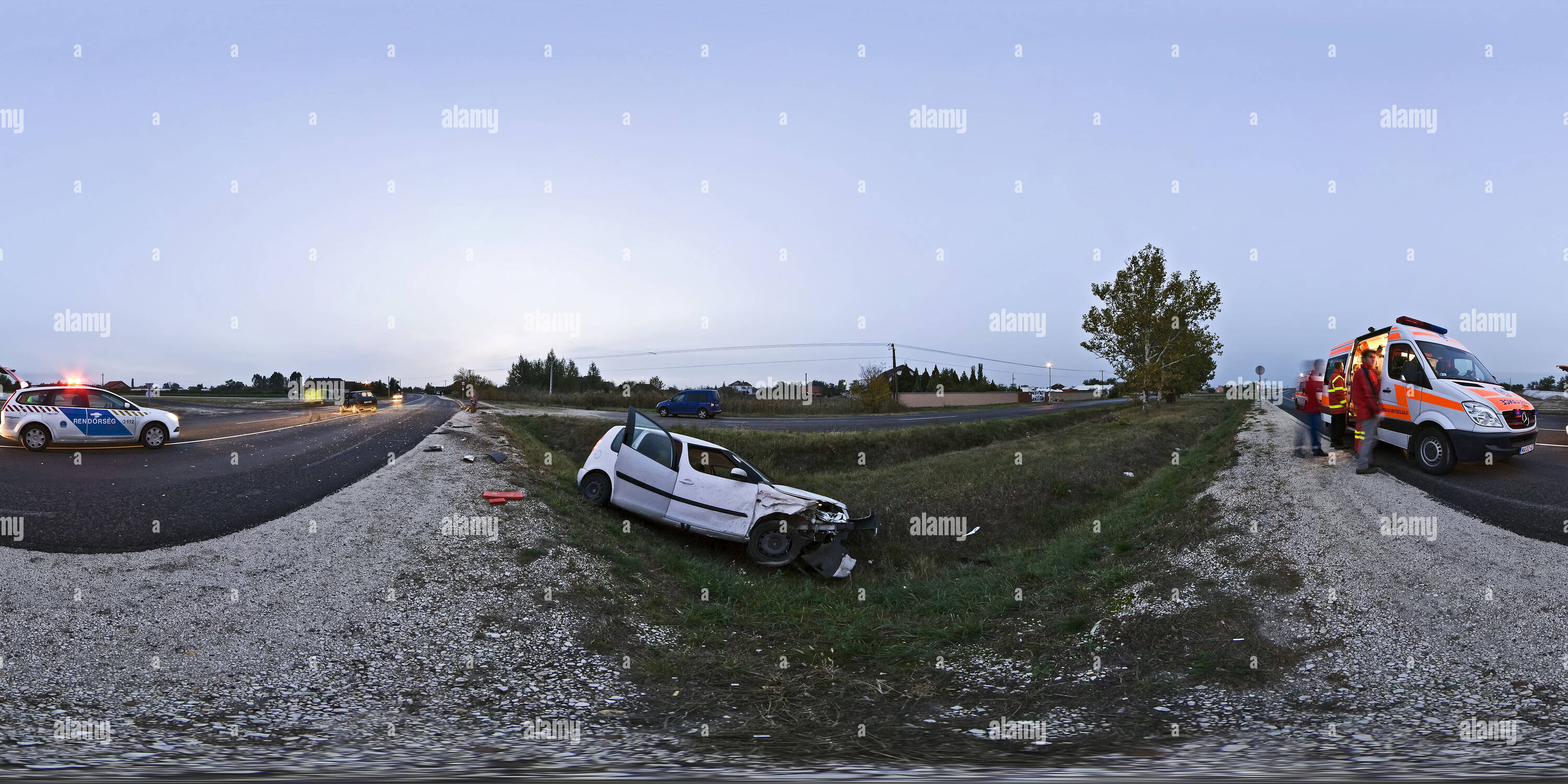 360° view of Frontal crash 2 - Alamy