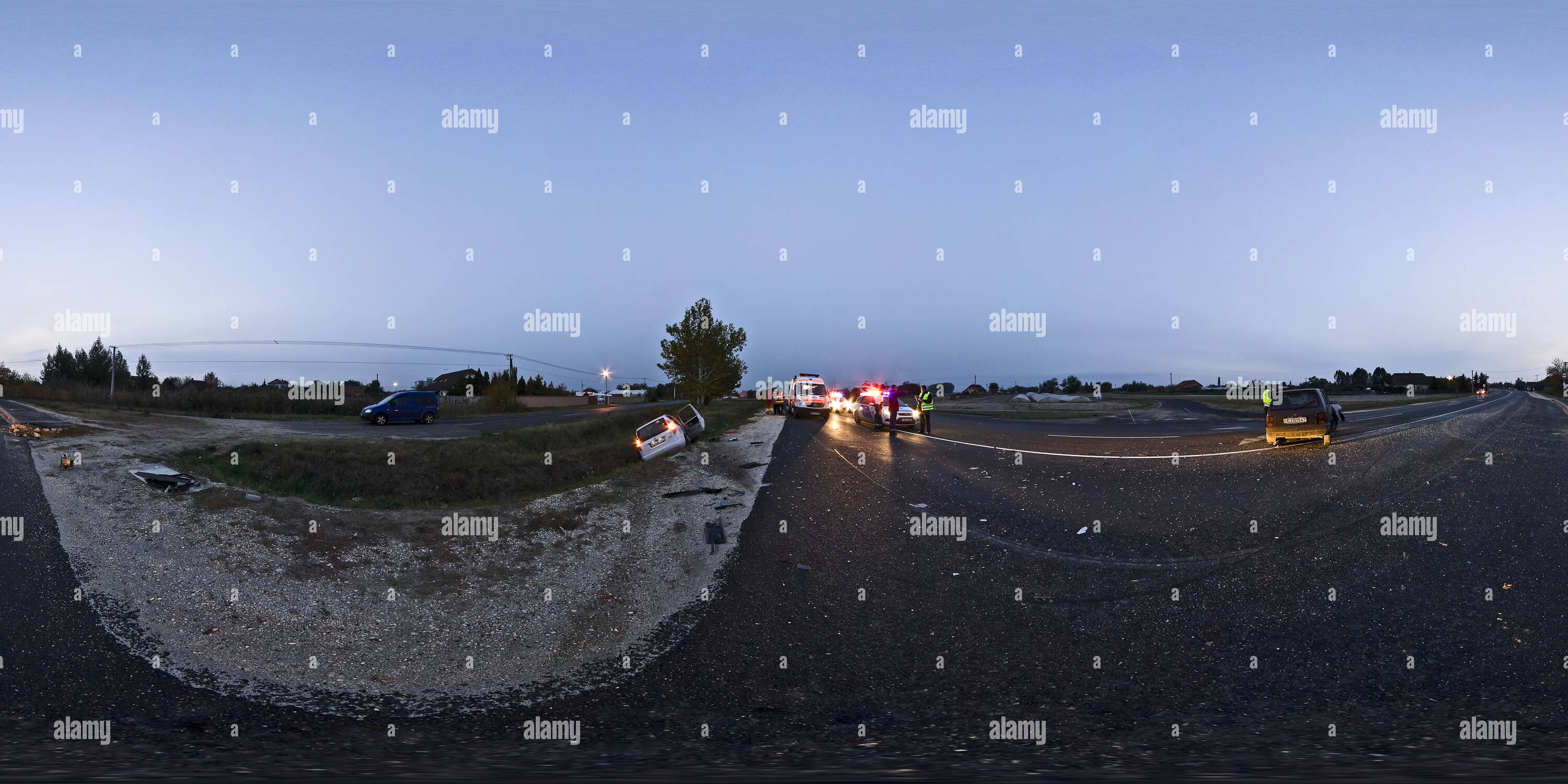 360° view of Frontal crash 3 - Alamy