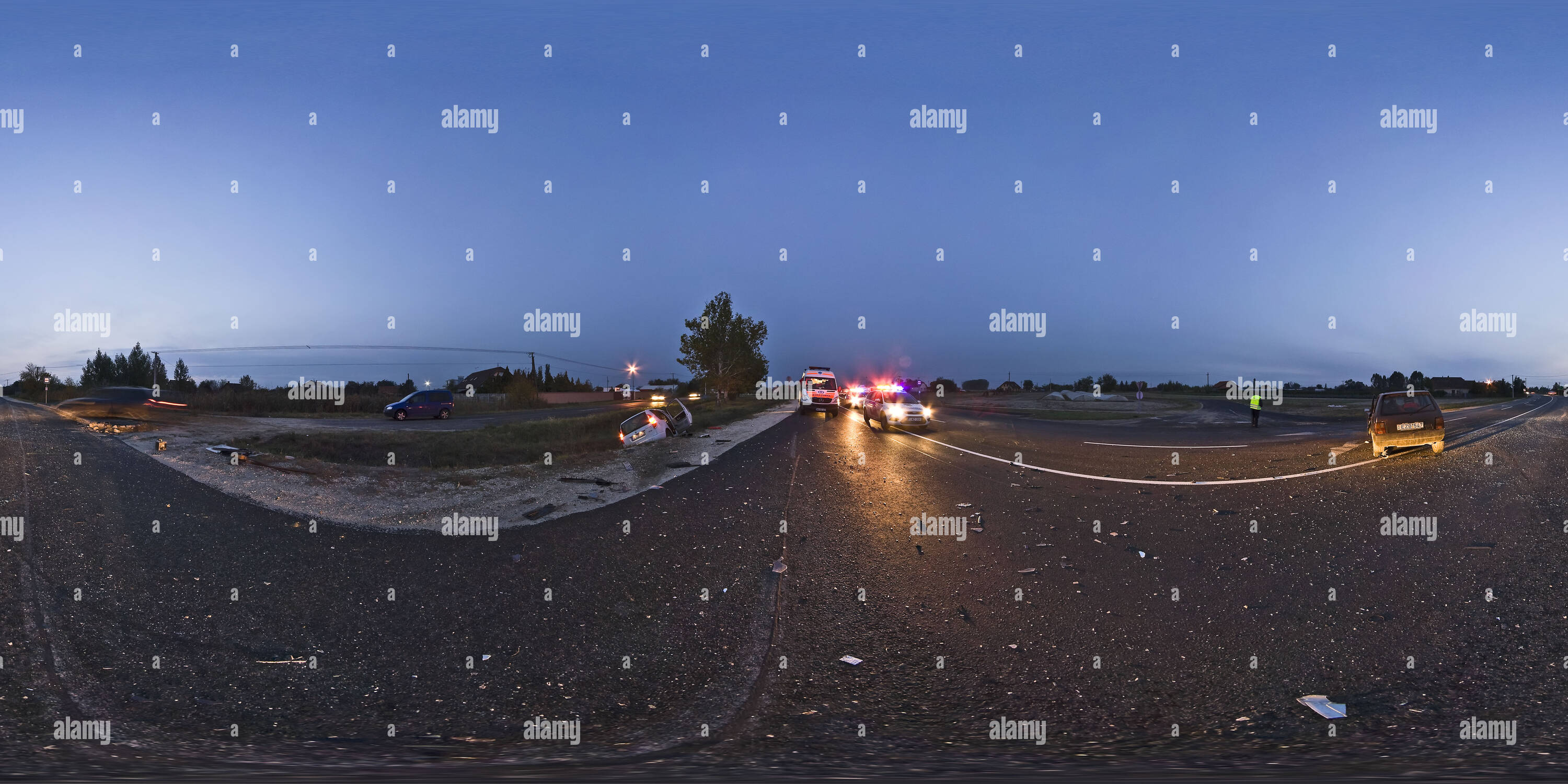 360° view of Frontal crash 5 - Alamy