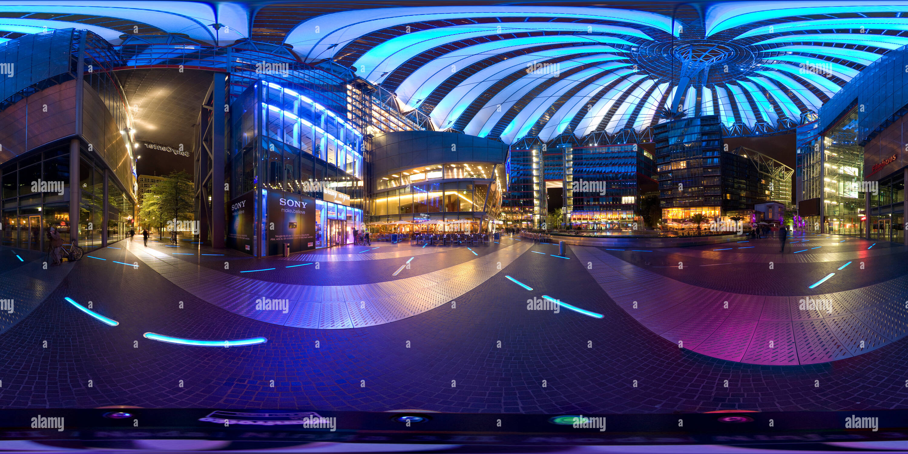 360° view of Berlin Sony Center at Night - Alamy