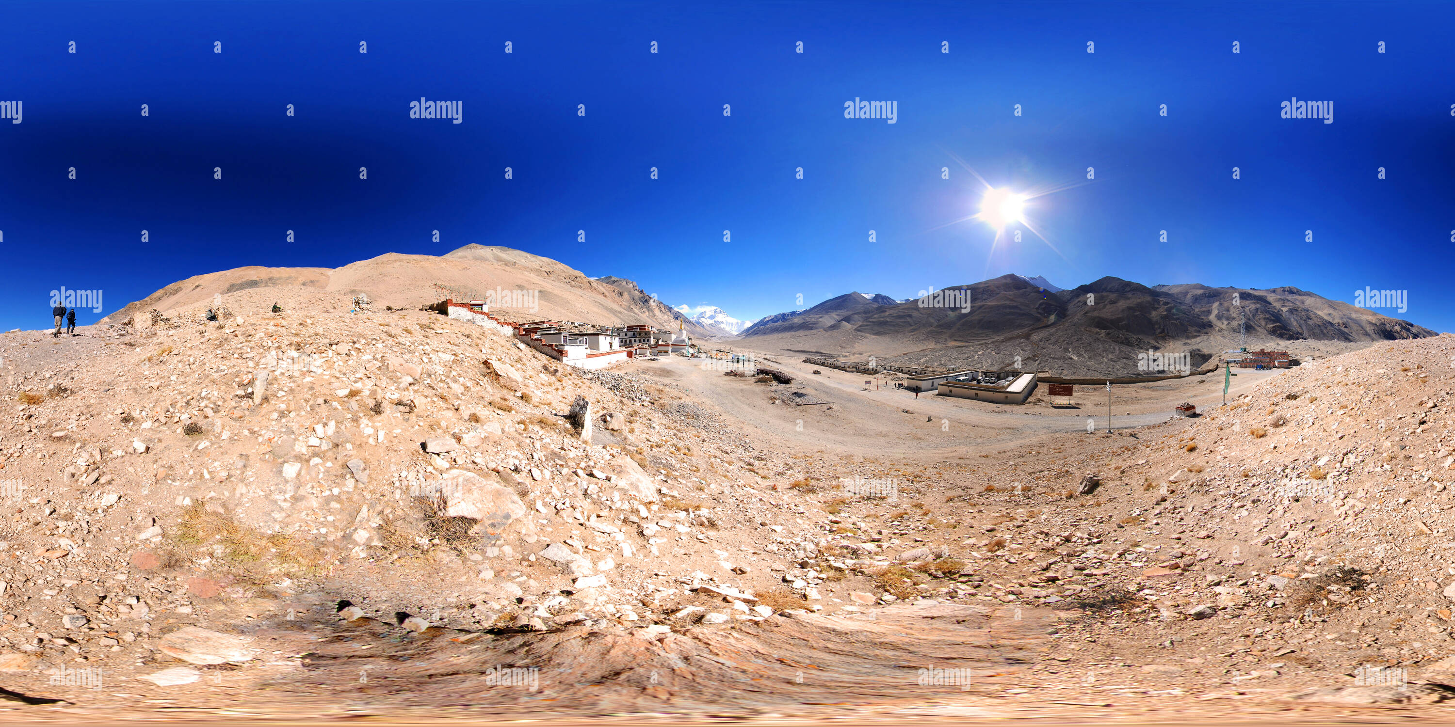 360° view of Mount Everest View Point, Rongpu Monastery, Tibet - Alamy