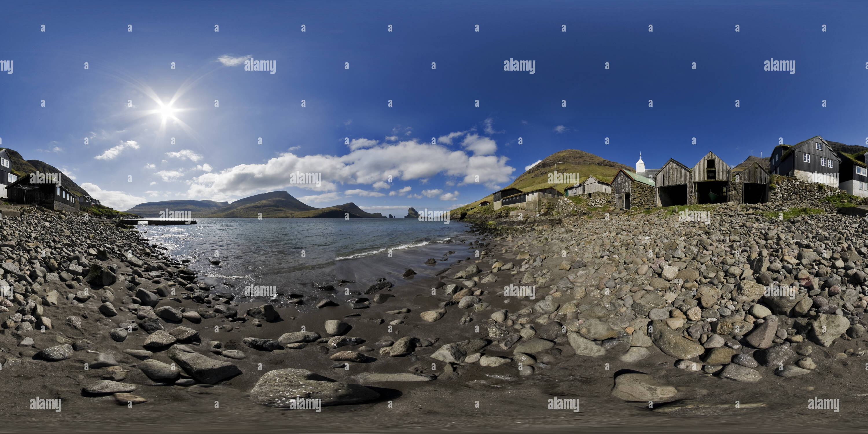360° view of Bour Is A Small Village On Vagar Island - Alamy