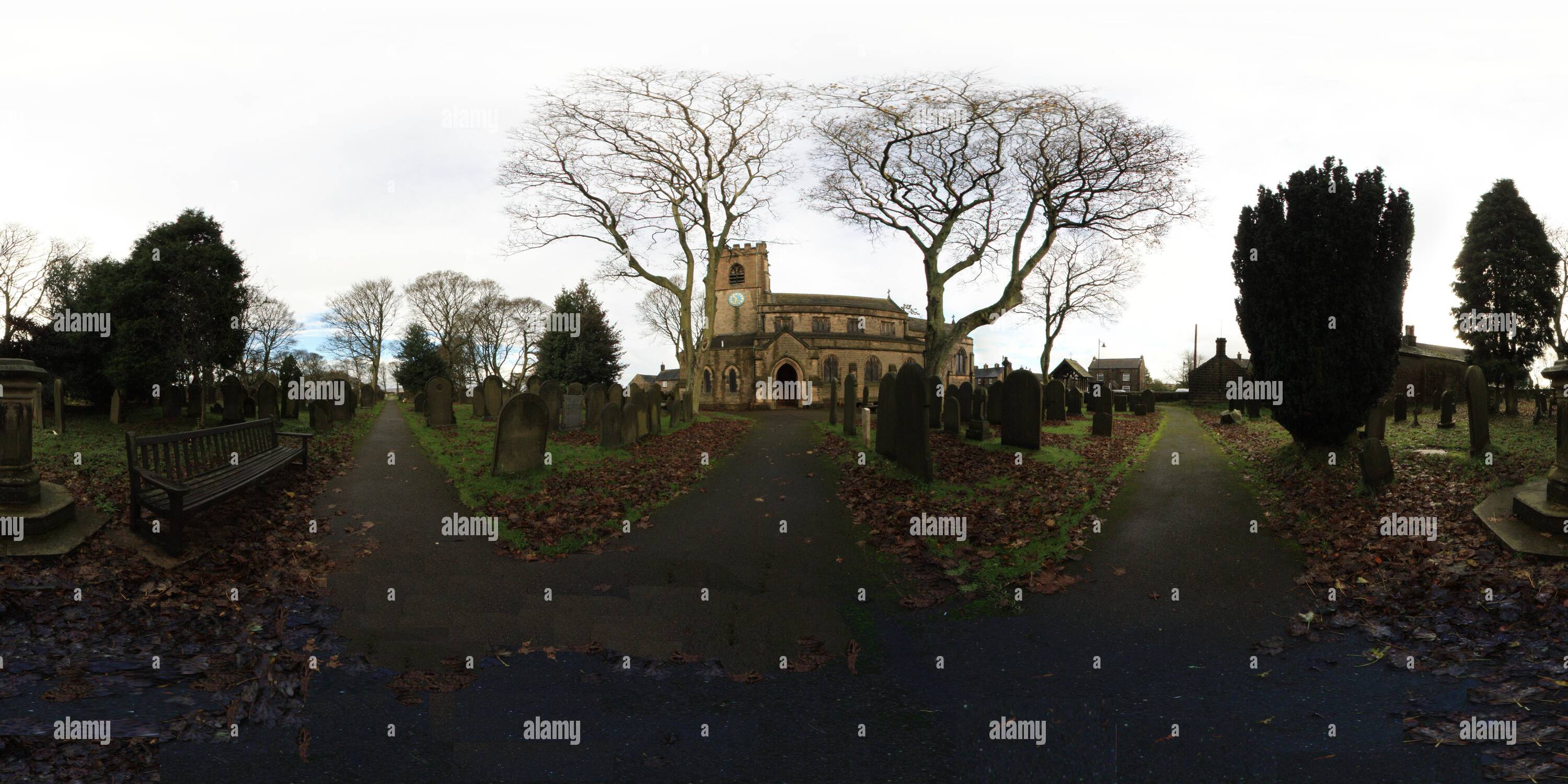 360° view of St Marys Church and Graveyard, Bolsterstone - Alamy