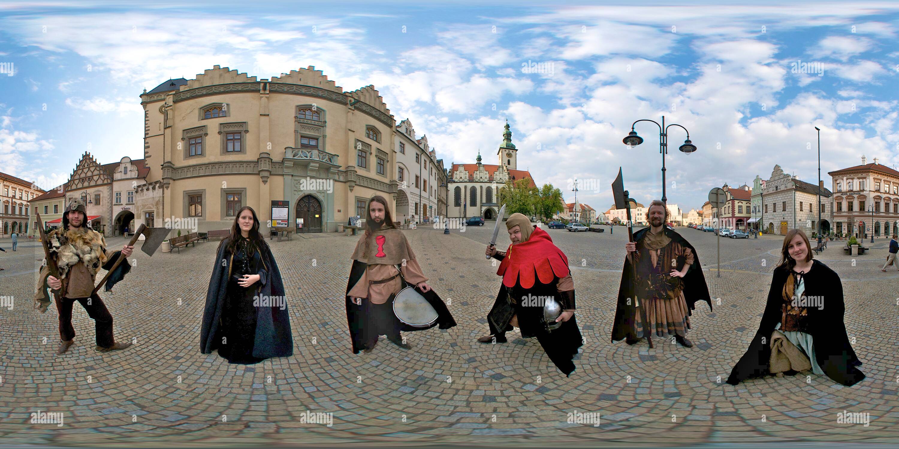 360° view of Troubadours in Tabor town square, Czech Republic - Alamy