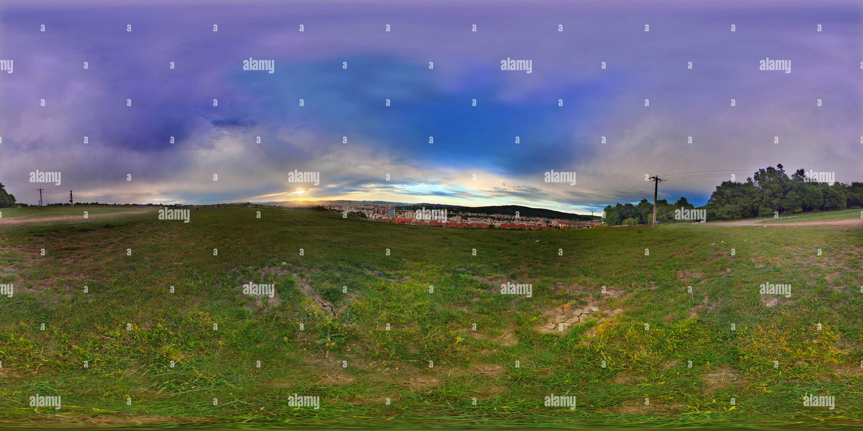 360° view of Sunset at the wood - Alamy