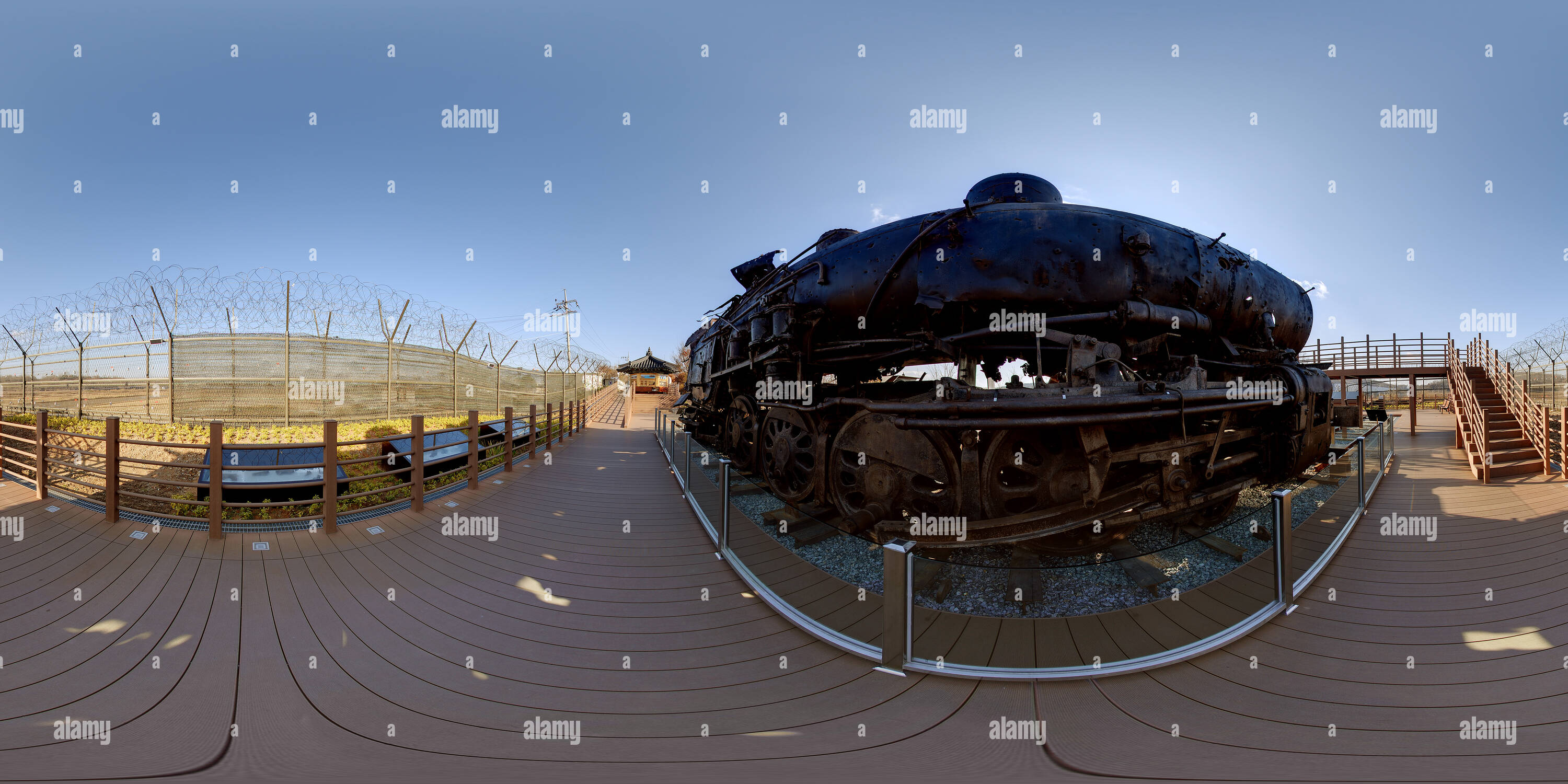 360° view of steam locomotive destroyed in Korean war, Imjingak - Alamy