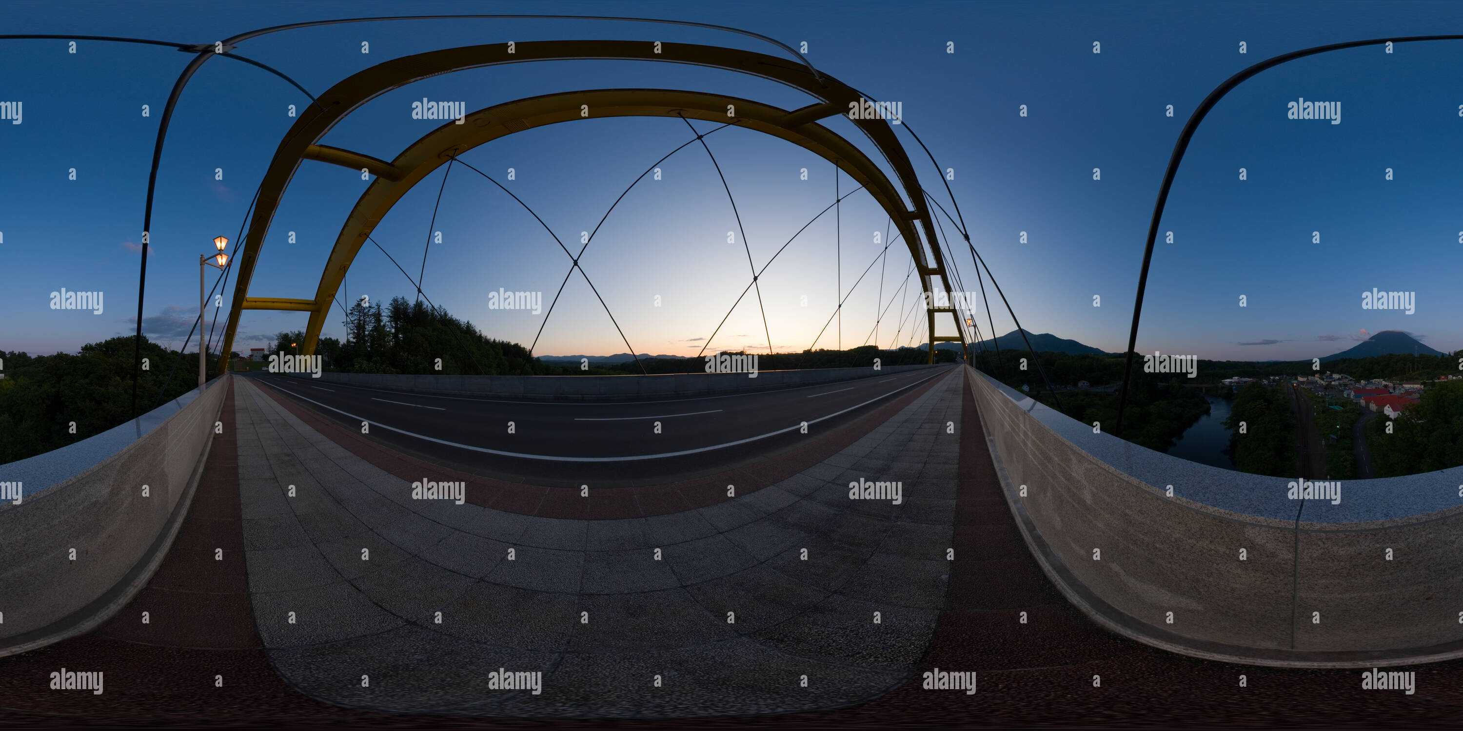 360° view of Sunset glow on Niseko Bridge - Alamy
