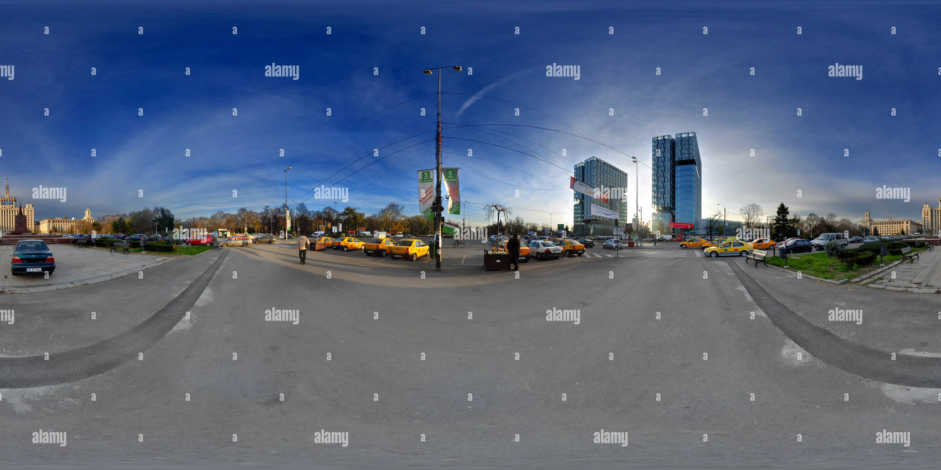 360° view of Press Square in Bucharest - Alamy