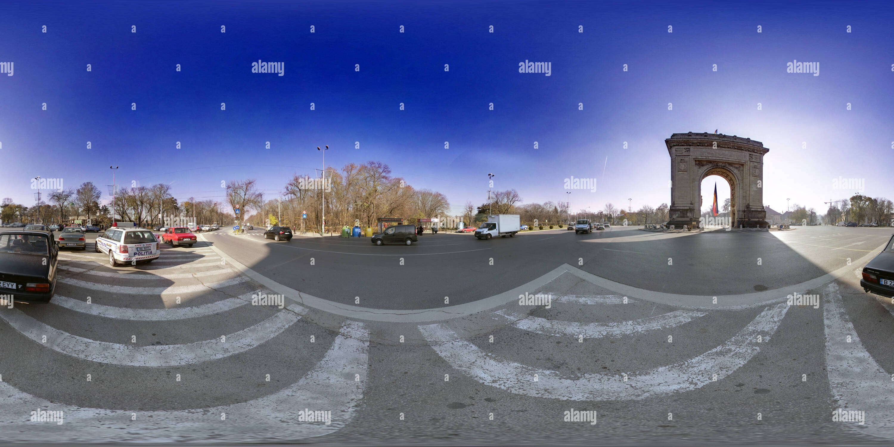 360° view of The Triumphal Arch in Bucharest - Alamy