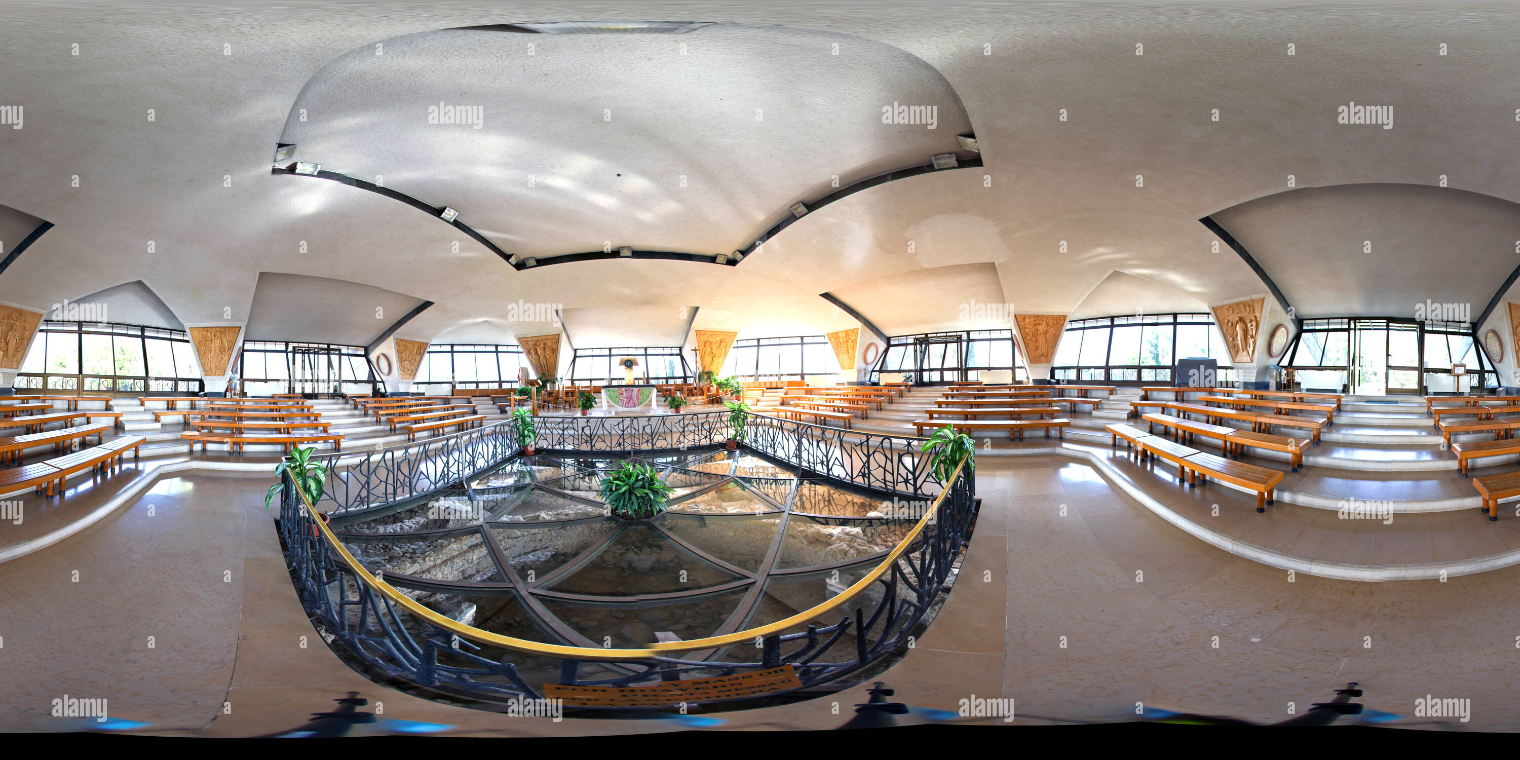 360° view of Church of St Peter's House, Capernaum, Israel - Alamy