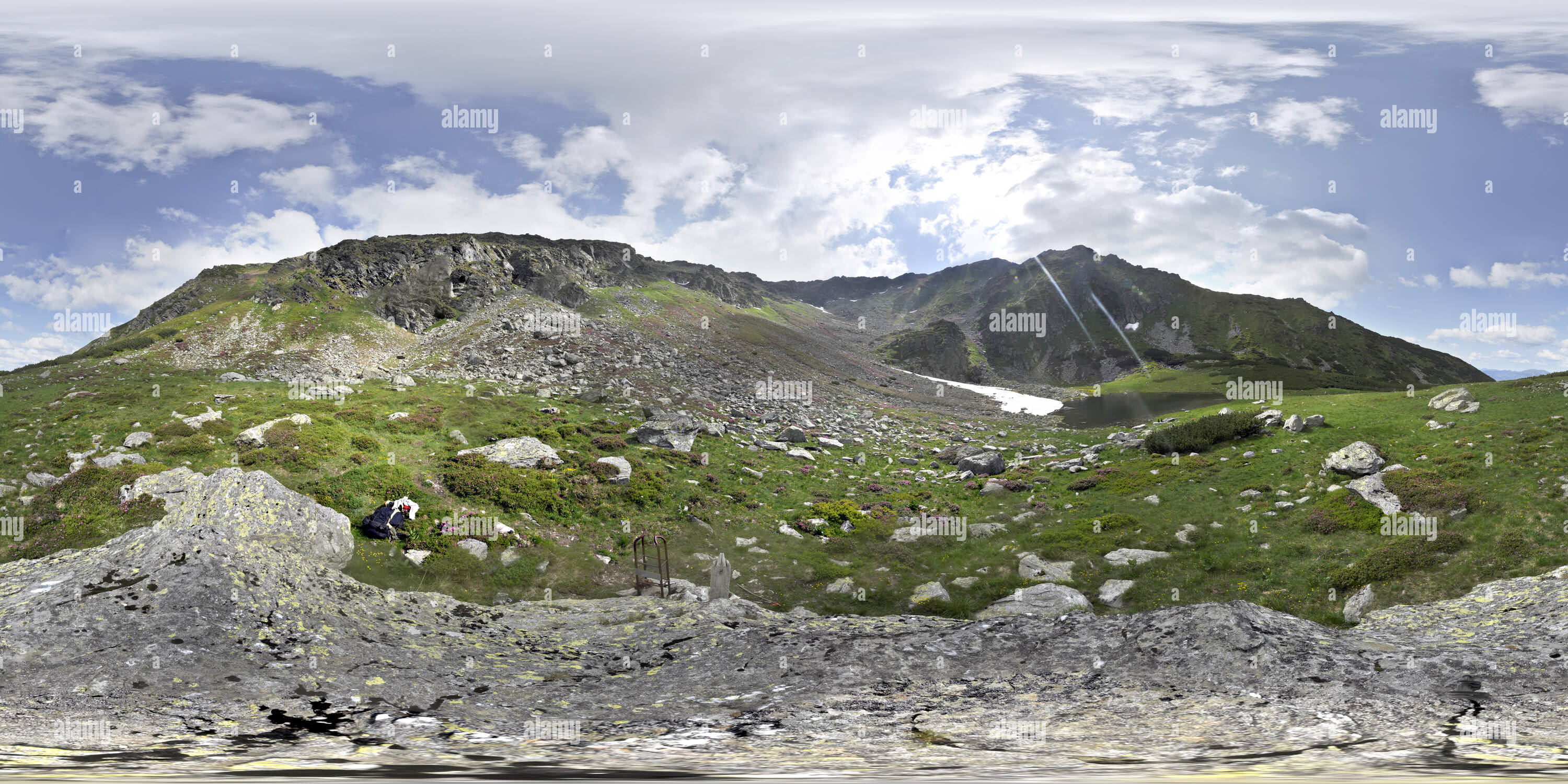 360° view of Iezer Lake, Rodna Mountains, Romania - Alamy