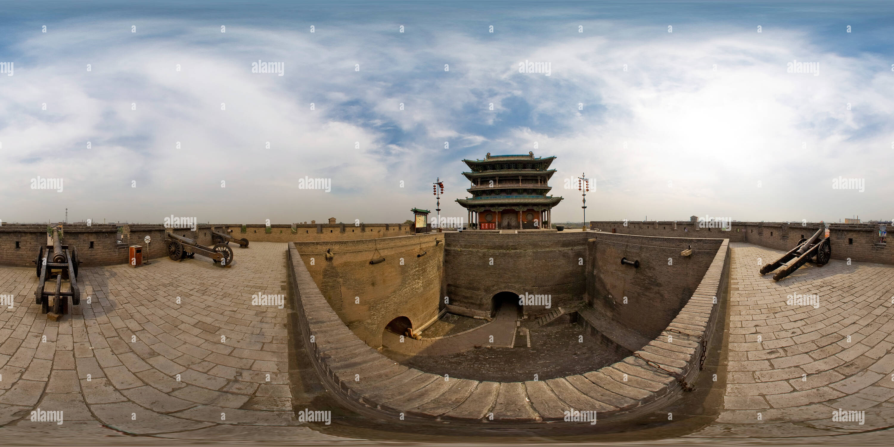 360° view of Pingyao Ancient City - circumpolar door - the north gates ...