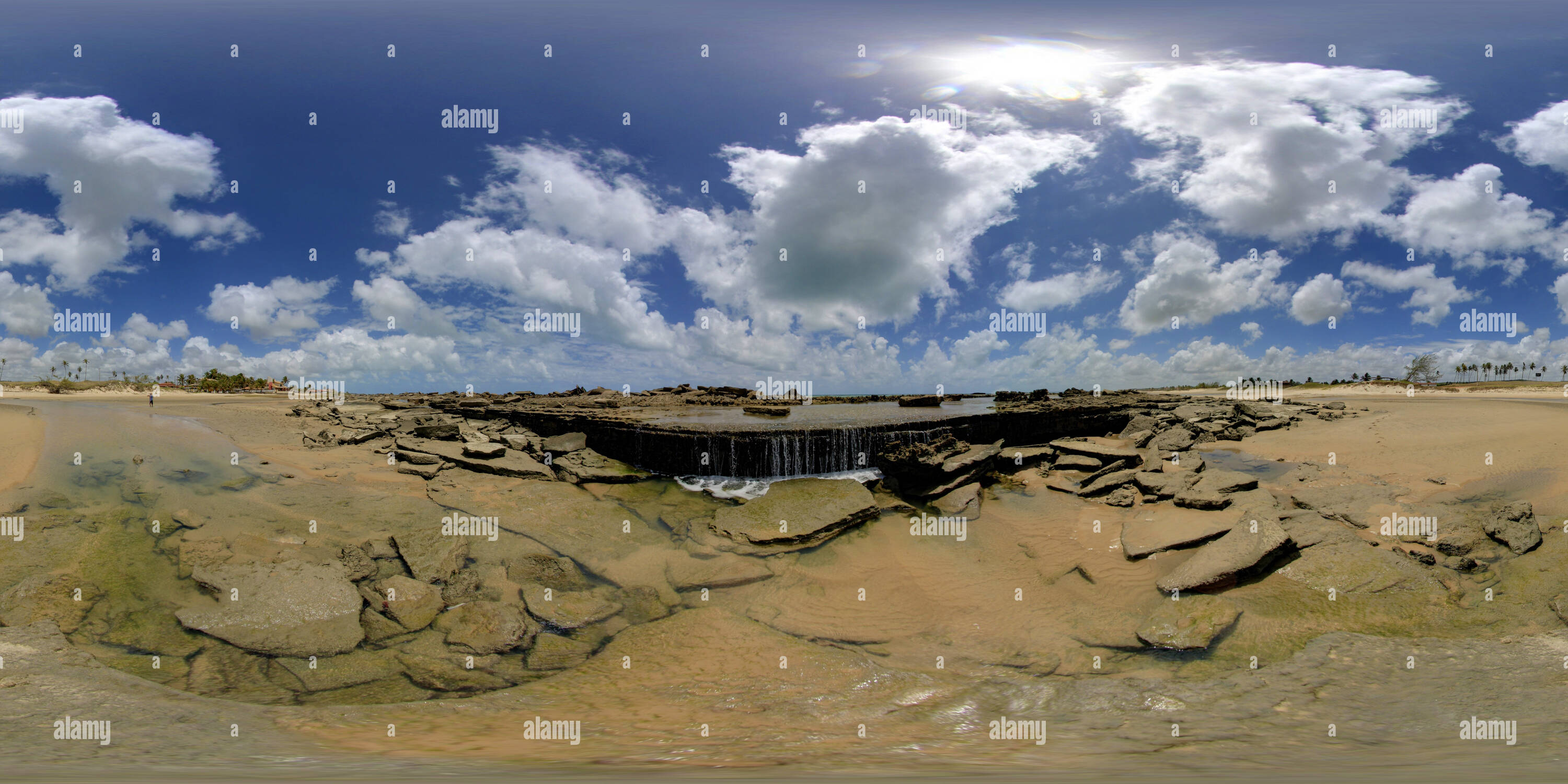 360° view of natural formed waterfall in camurupim near pirangi,rio ...