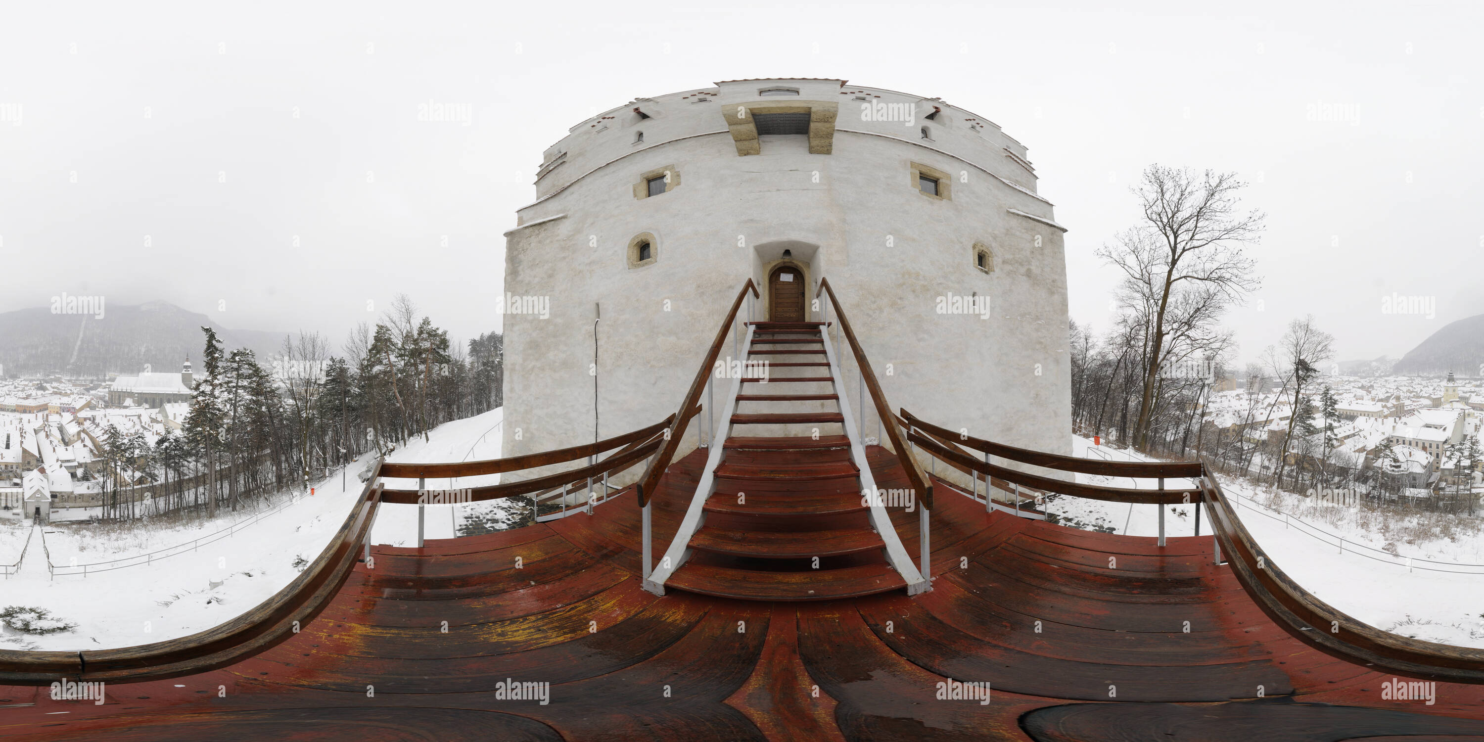 360° view of White Tower, Brasov, Romania - Alamy