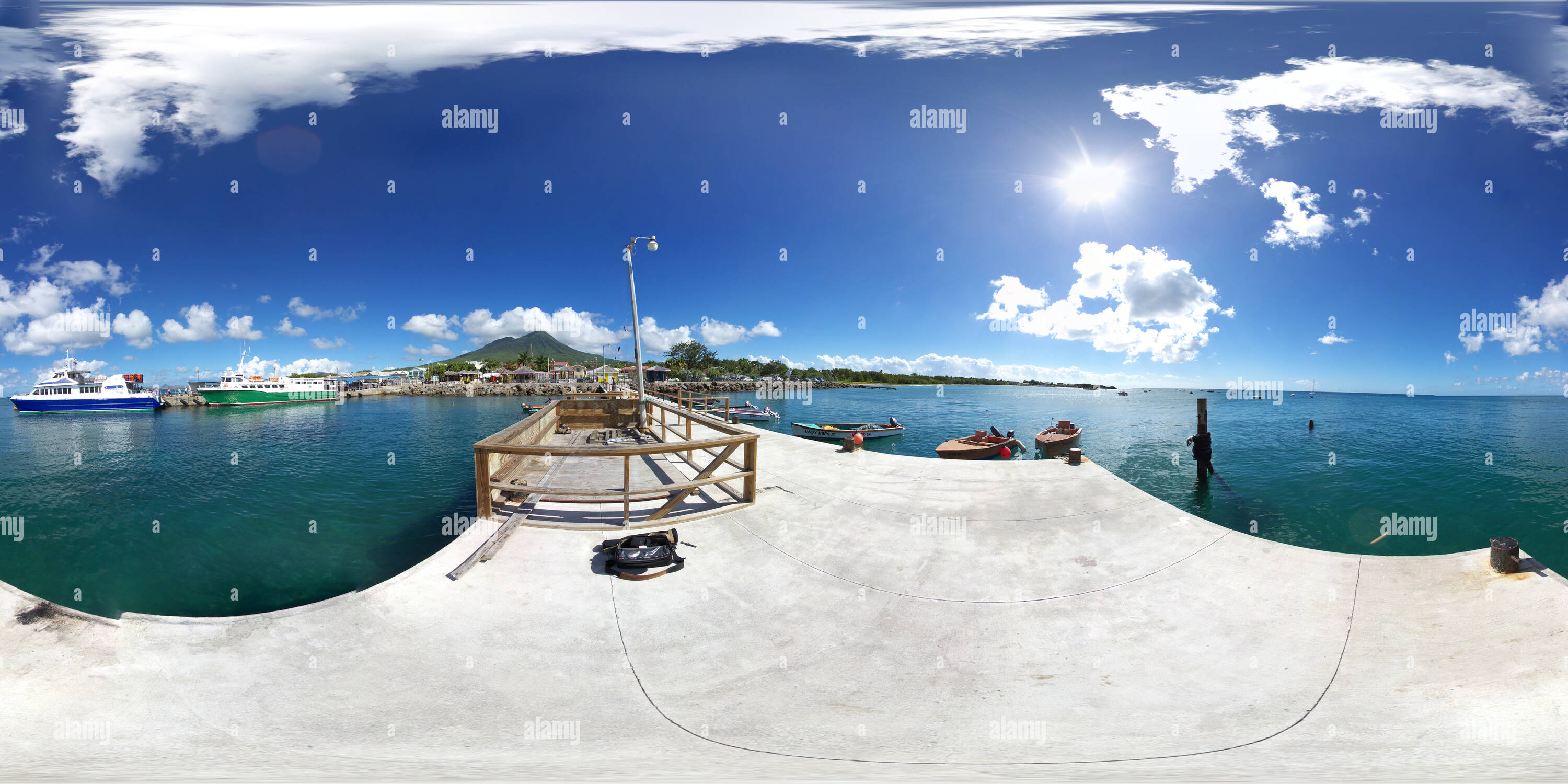 360° view of Port of Charlestown, Nevis - Alamy
