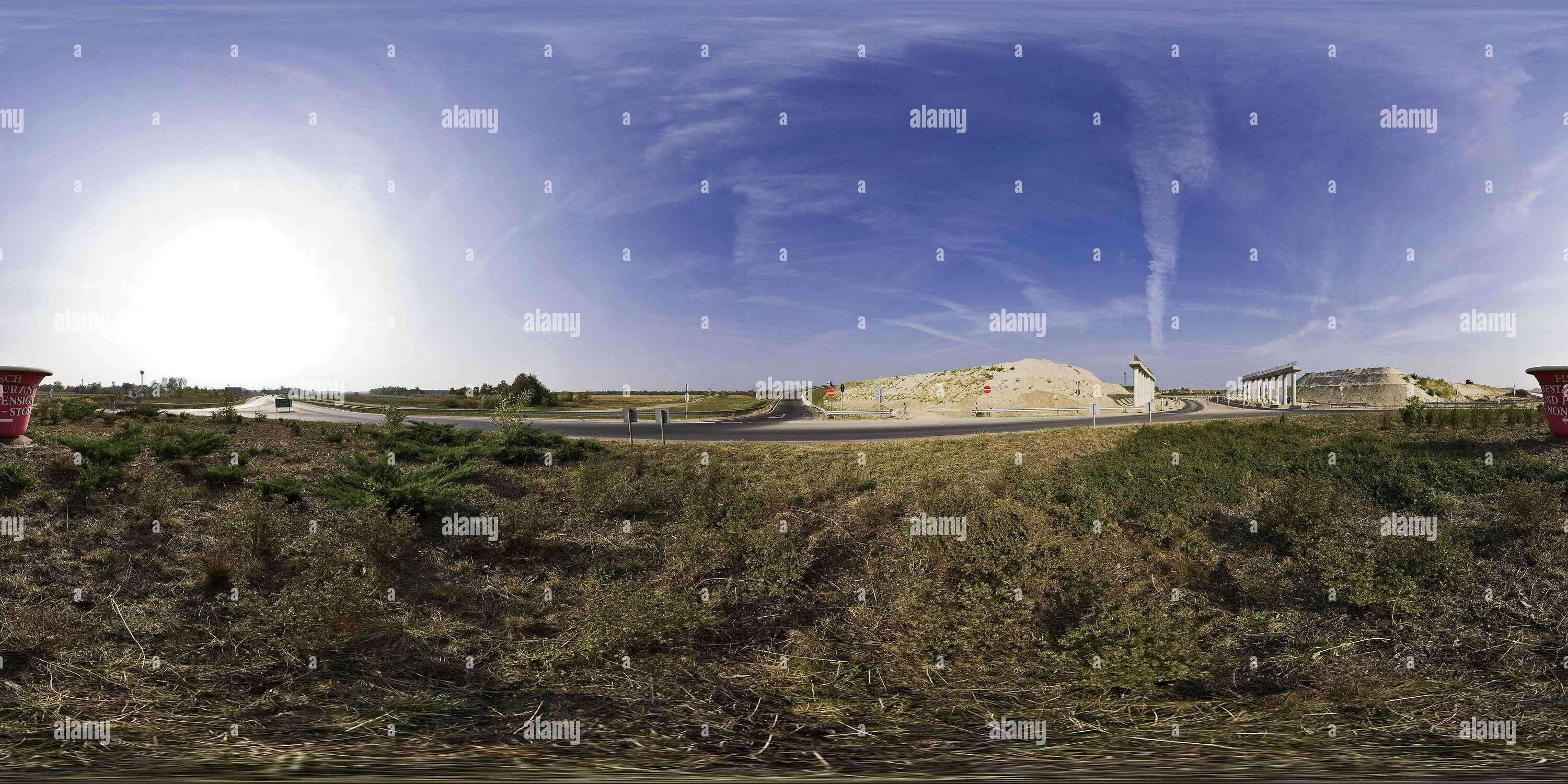 360° view of M5-M43 motorway crossroads building - first roundabout - Alamy