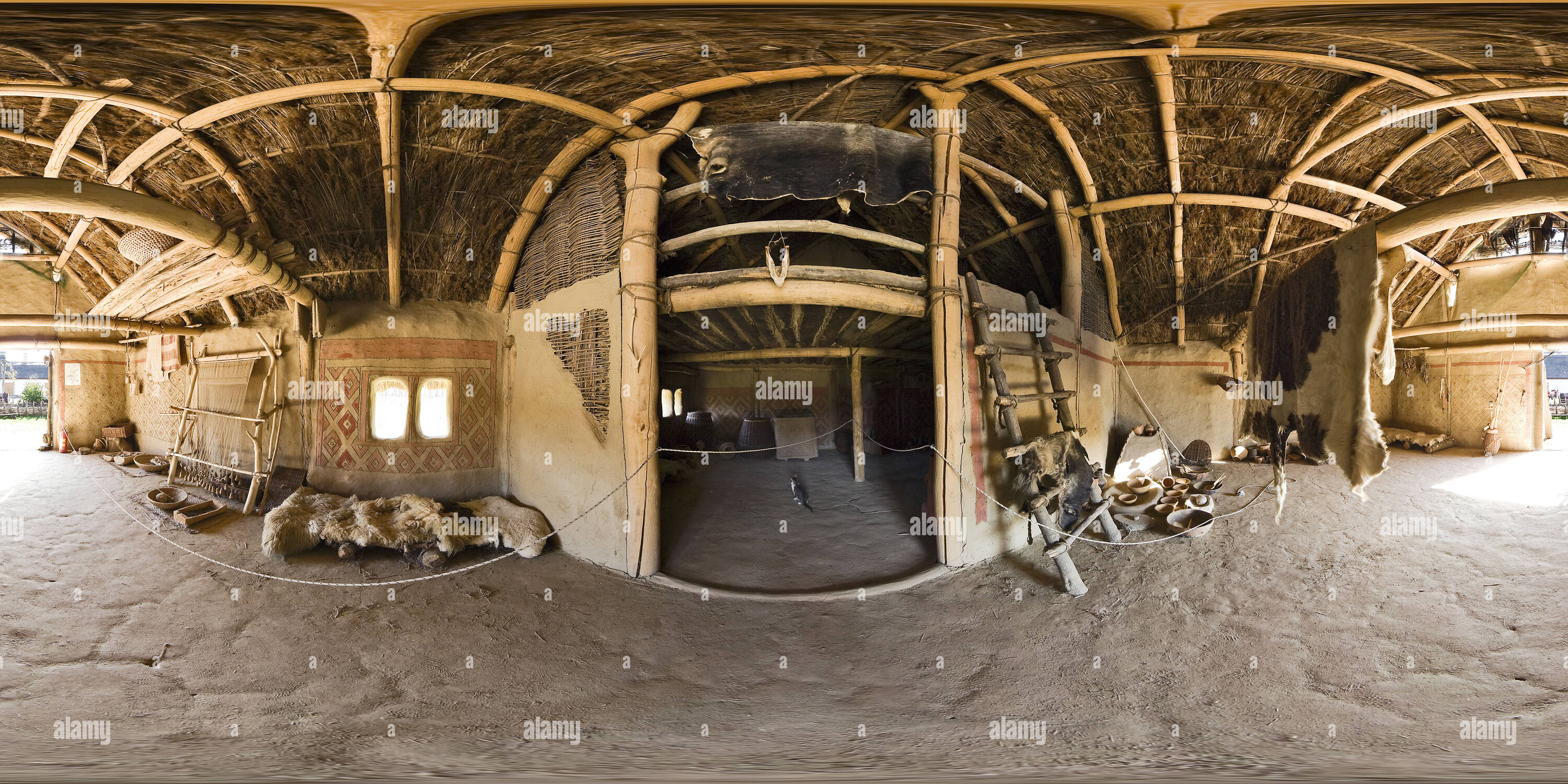 360° view of M3 Archeopark - new palaeolithic house - Alamy