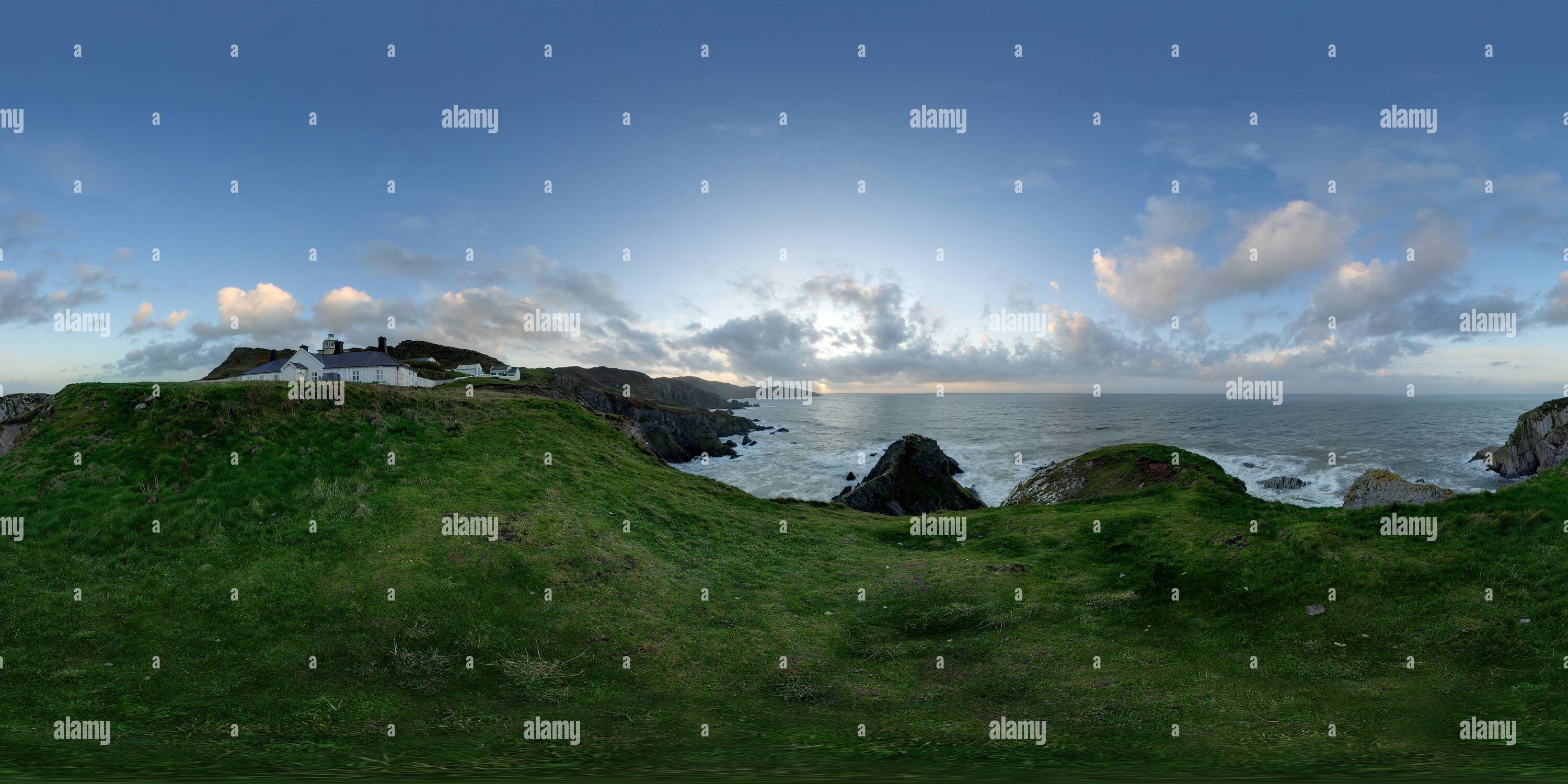 360° view of On the Headland at Bull Point Lighthouse, North Devon - Alamy