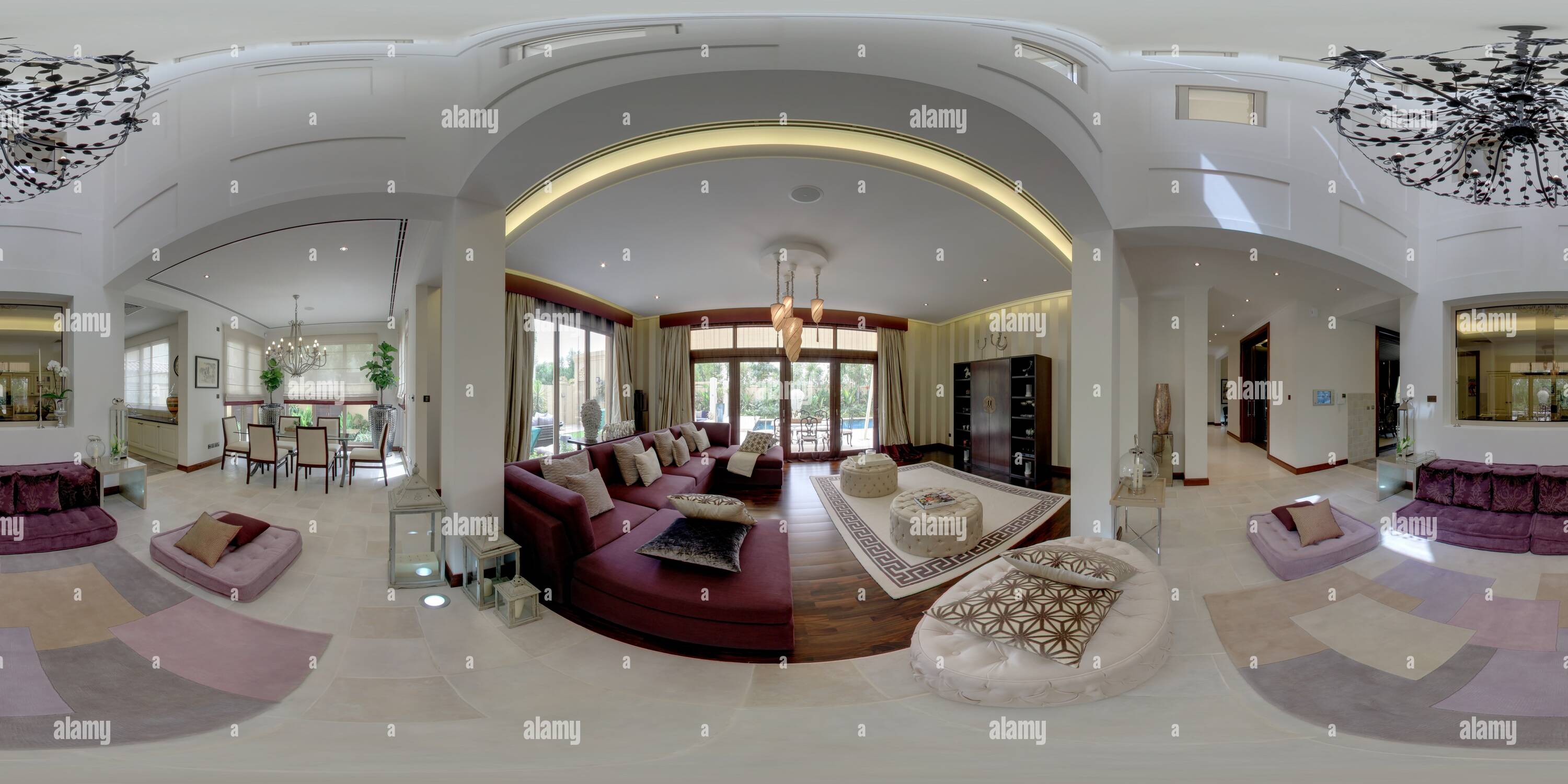 360° view of Villa Acacia - Living room by 360emirates - Alamy