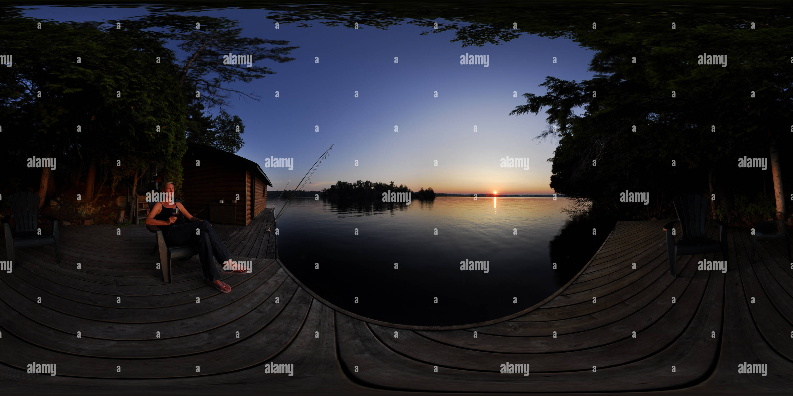 360° view of View from a sun deck, Indian Lake, Ontario, Canada - Alamy
