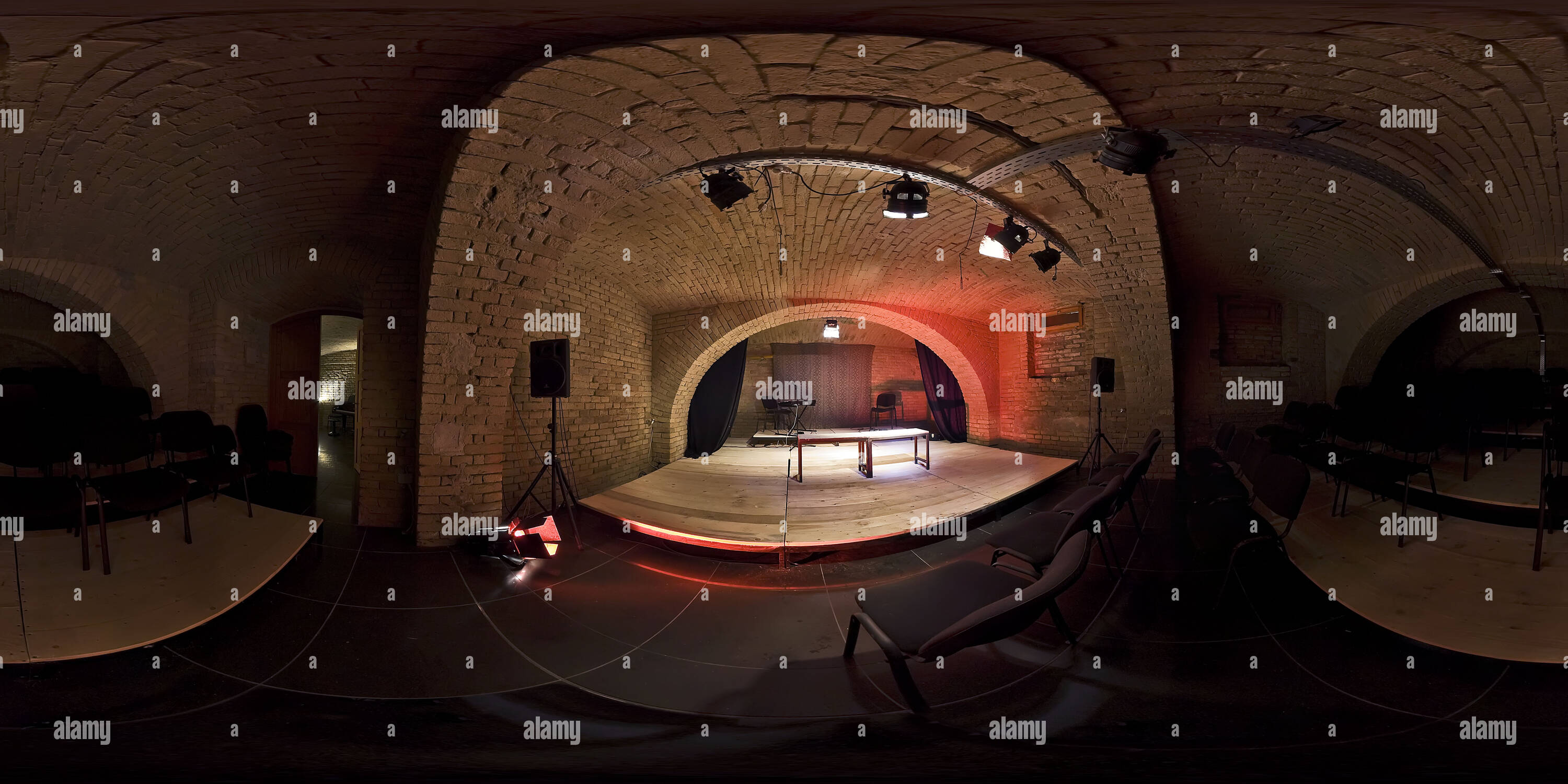 360° view of Cellar Theatre - stage - Alamy