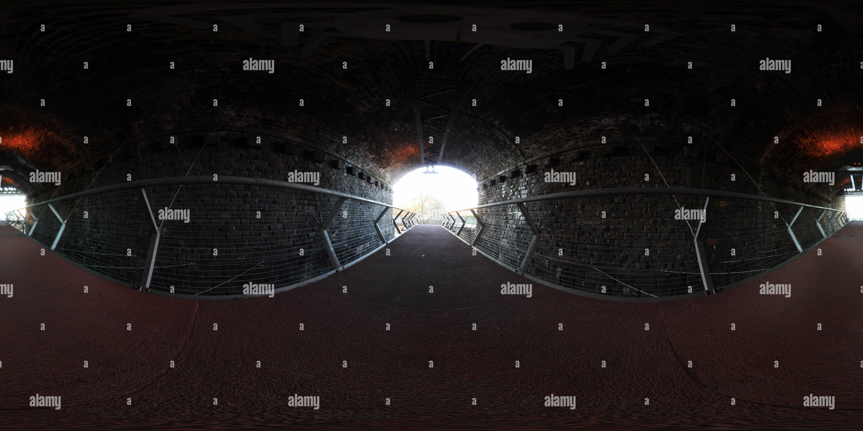 360° view of Sheffield, The Cobweb Bridge, Five Weirs Walk - Alamy