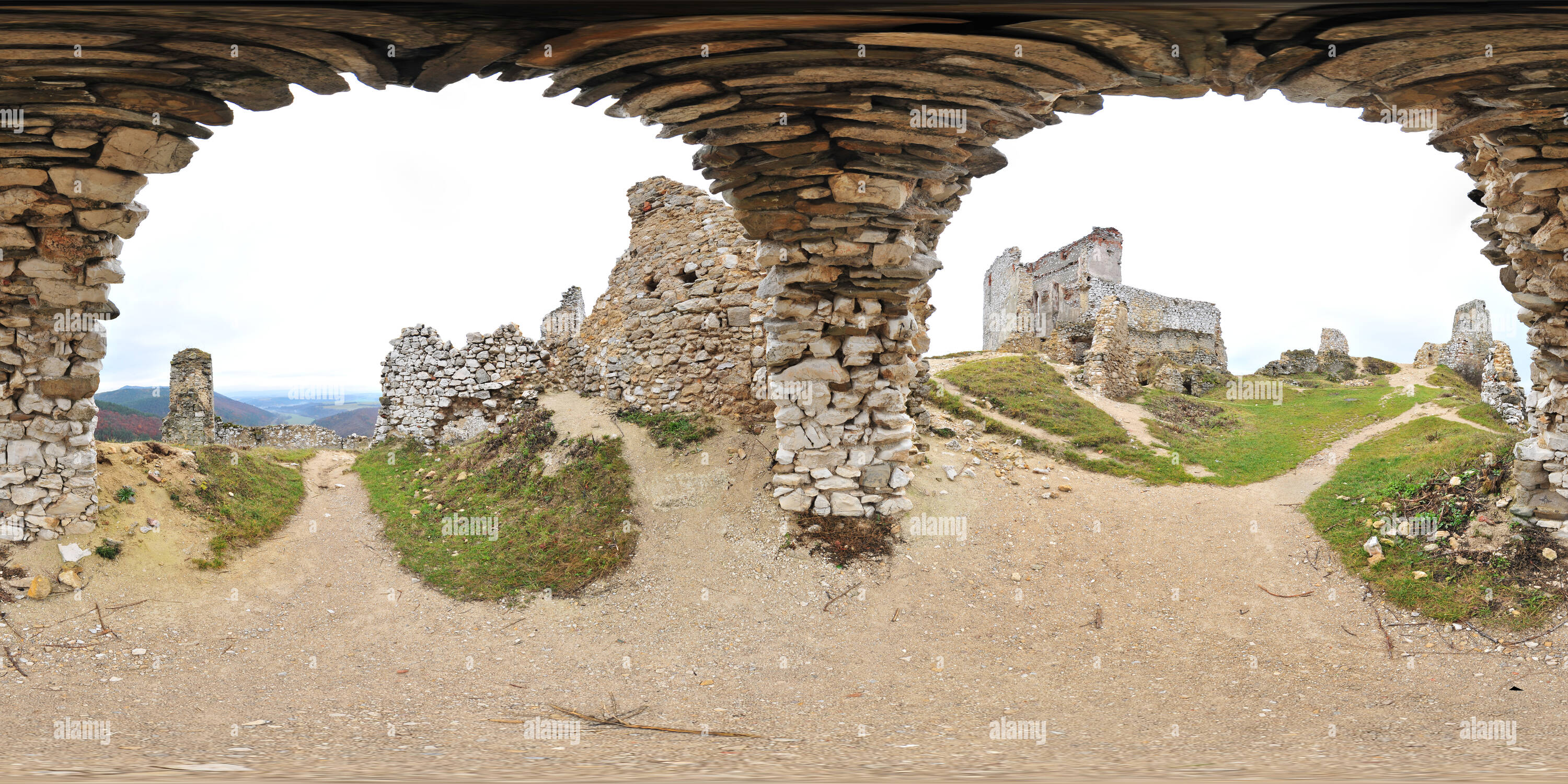 360° view of Castle Čachtice Western Palace - Alamy