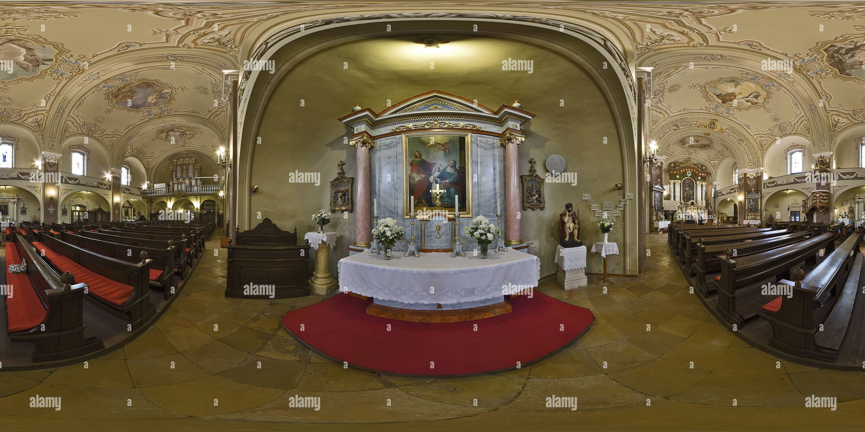 360° view of John the Baptist Catholic church - extension altar - Alamy